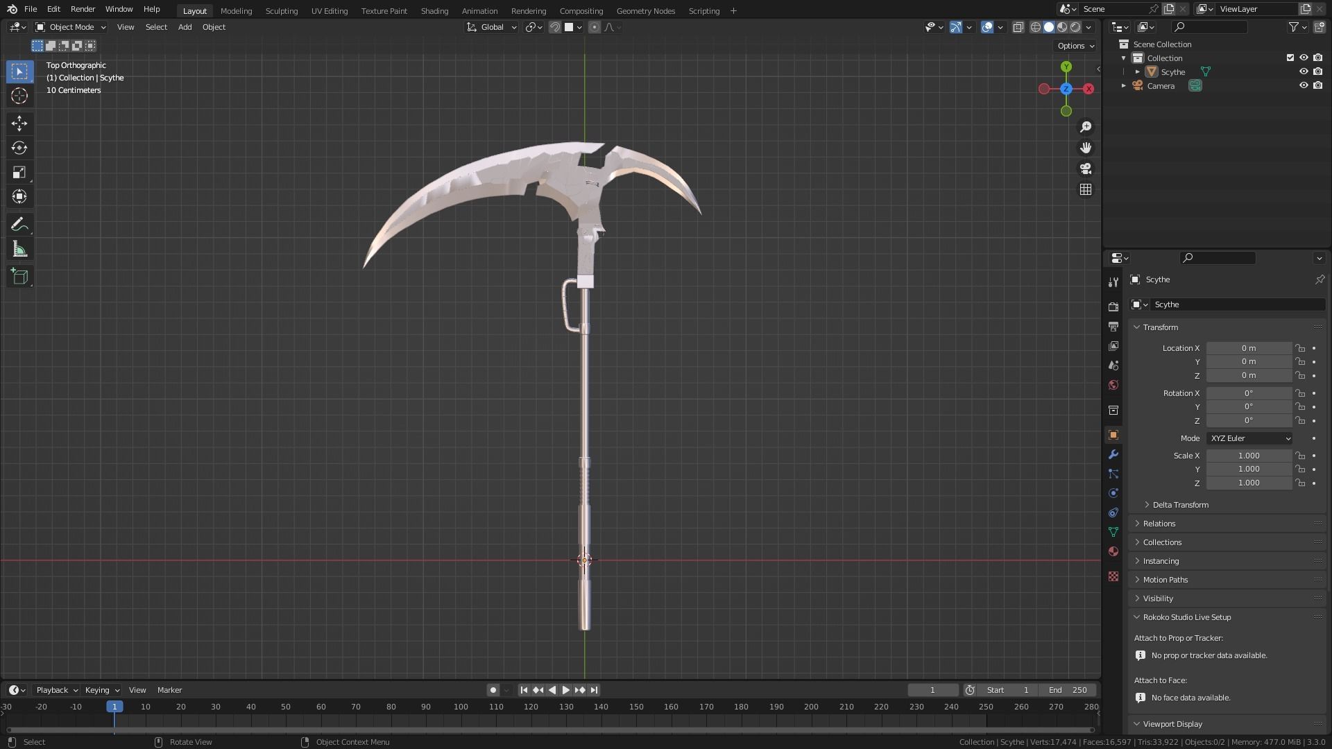 3D model Sci-Fi Scythe 3D model VR / AR / low-poly | CGTrader