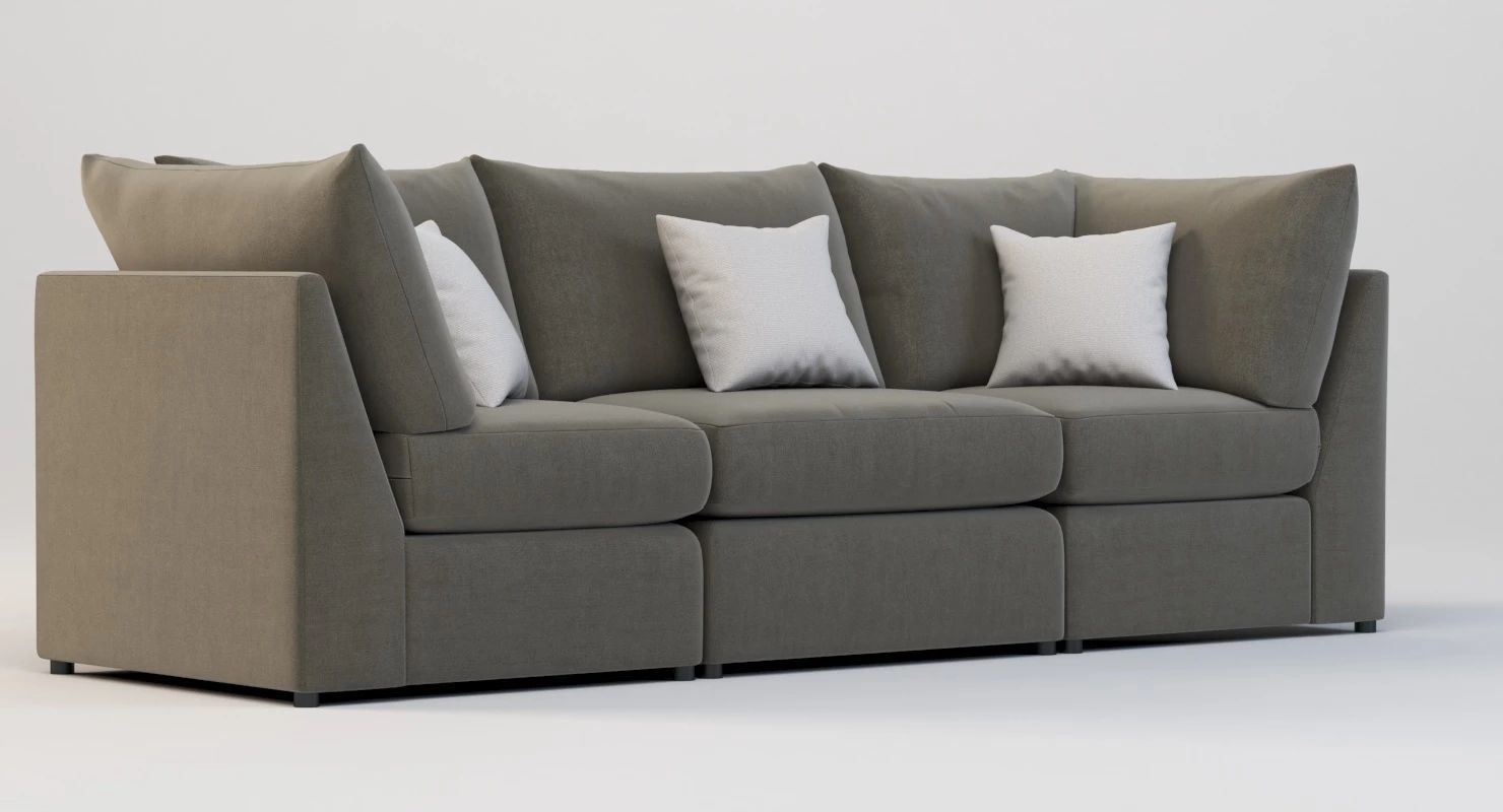 Bassett Beckham Pit Sectional Sofa Three Seater 3D model | CGTrader