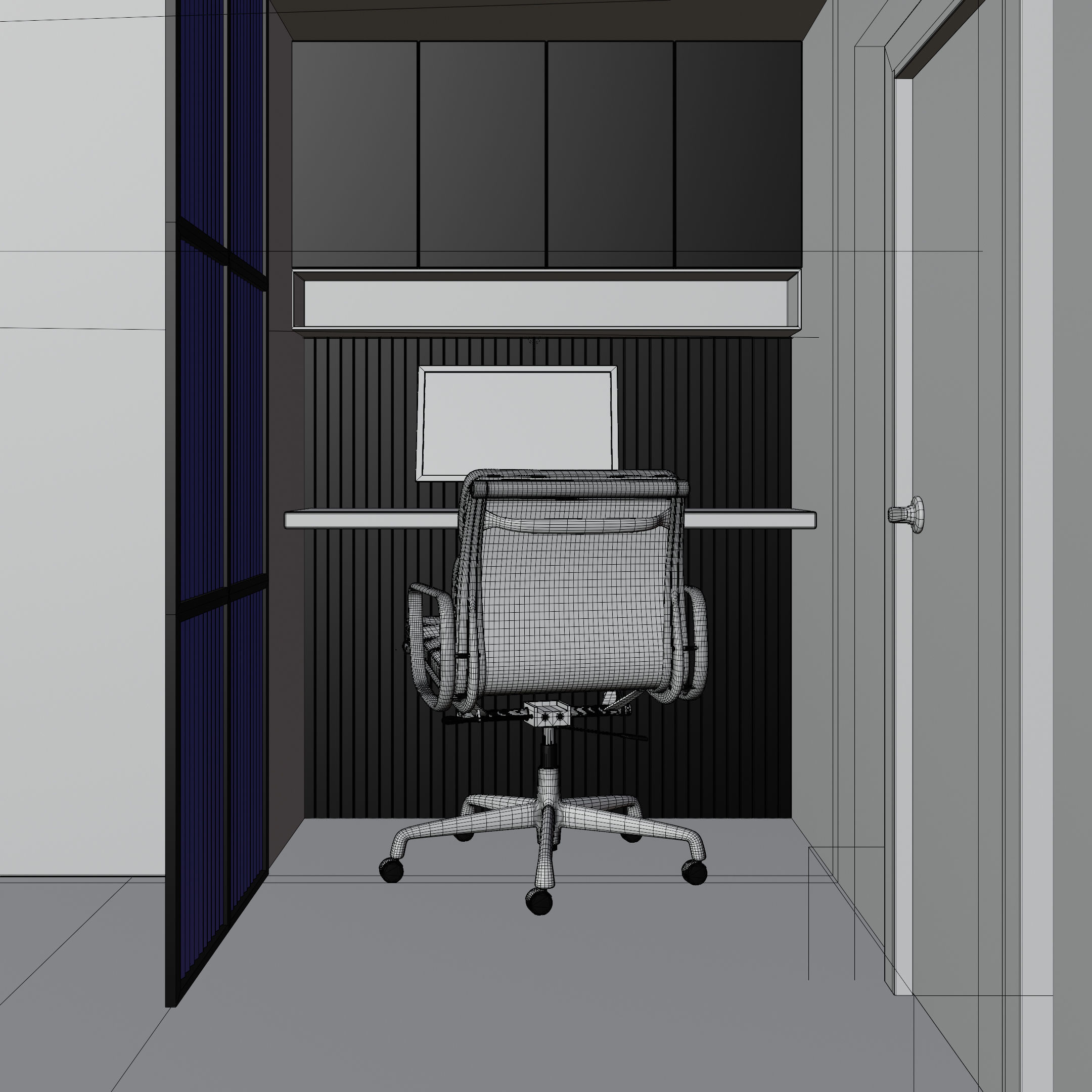 Living Room with Workspace Scene in Native Blend File 3D model | CGTrader