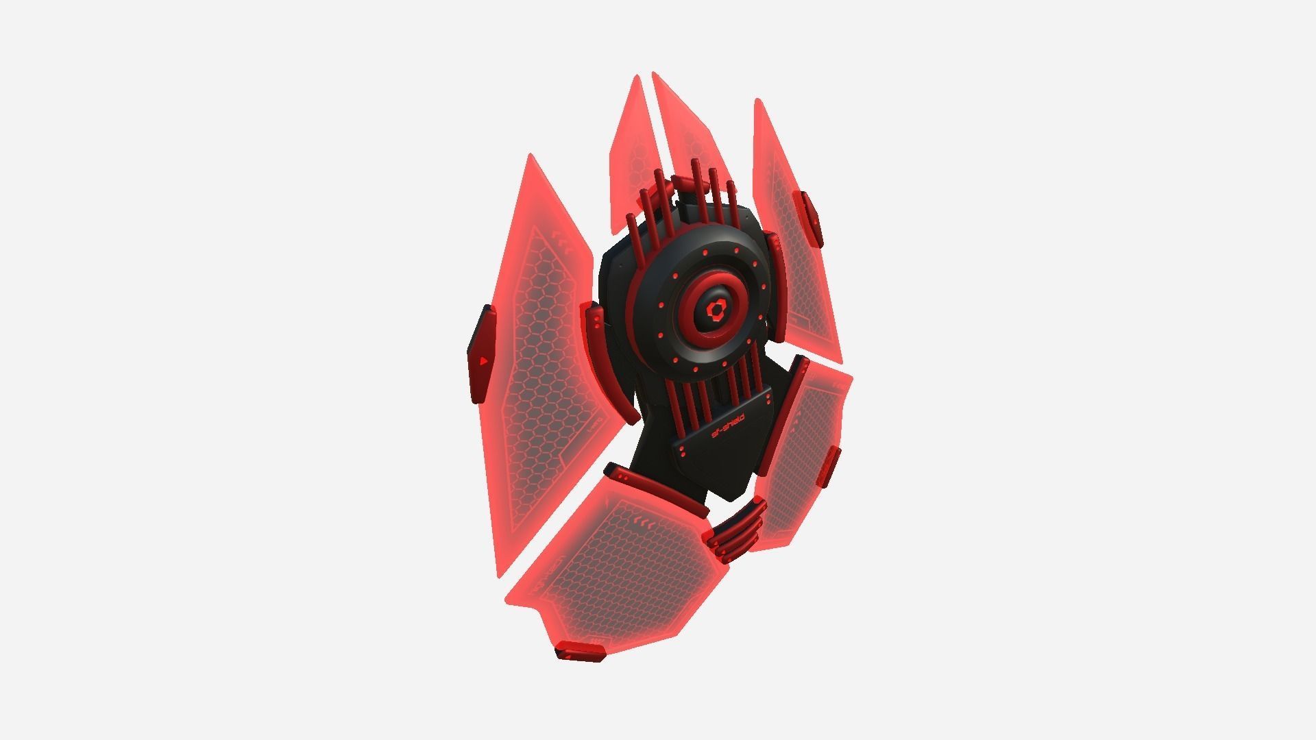 3D model SciFi Shield A04 Red Black - Sci Fi Weapon Design VR / AR / low-poly | CGTrader