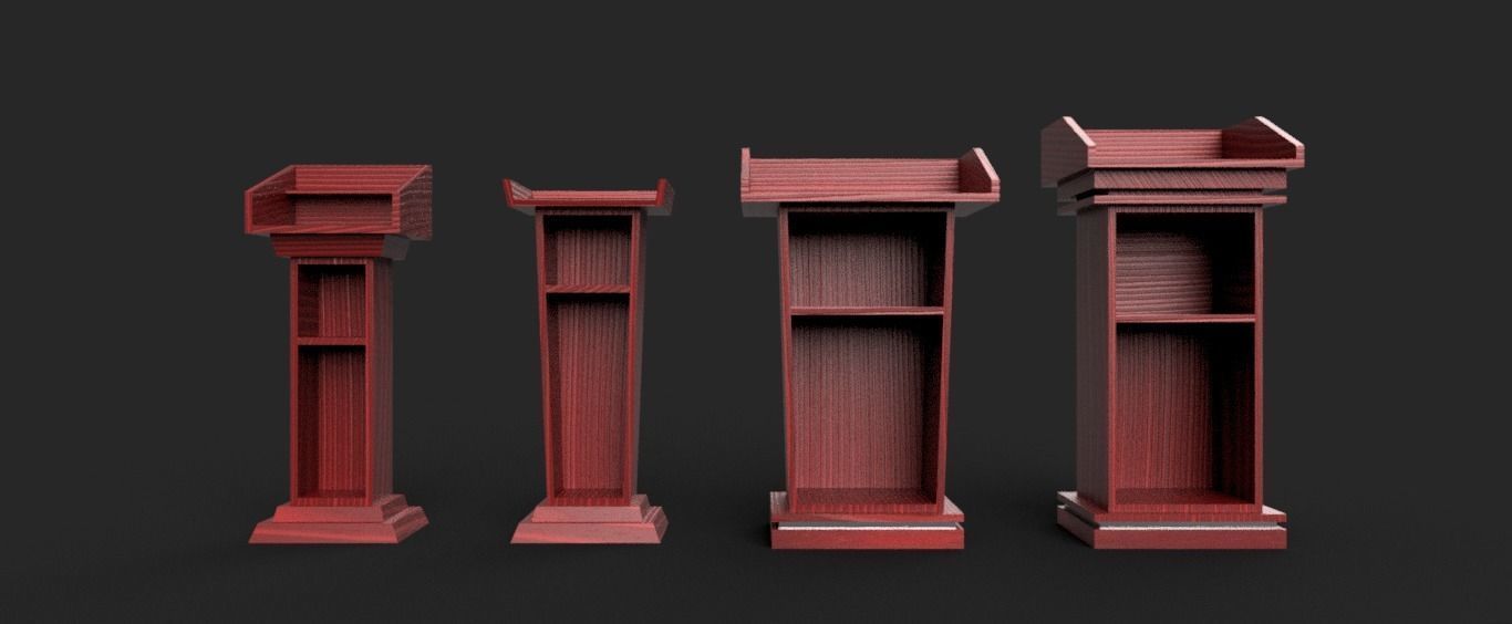 Speech stand 2 - group 3D model rigged | CGTrader