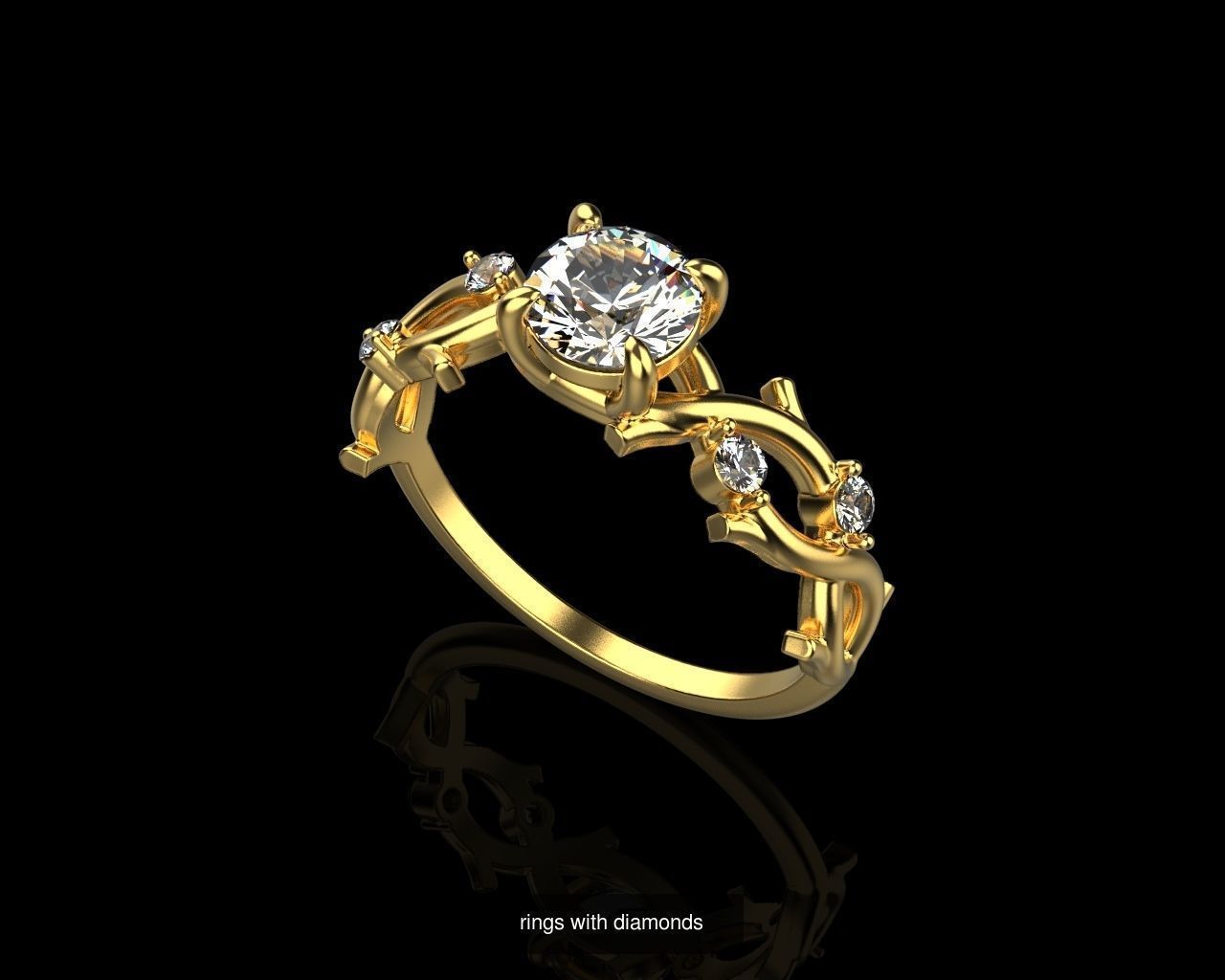 Collection 5-8 SIZE US rings with diamonds | CGTrader