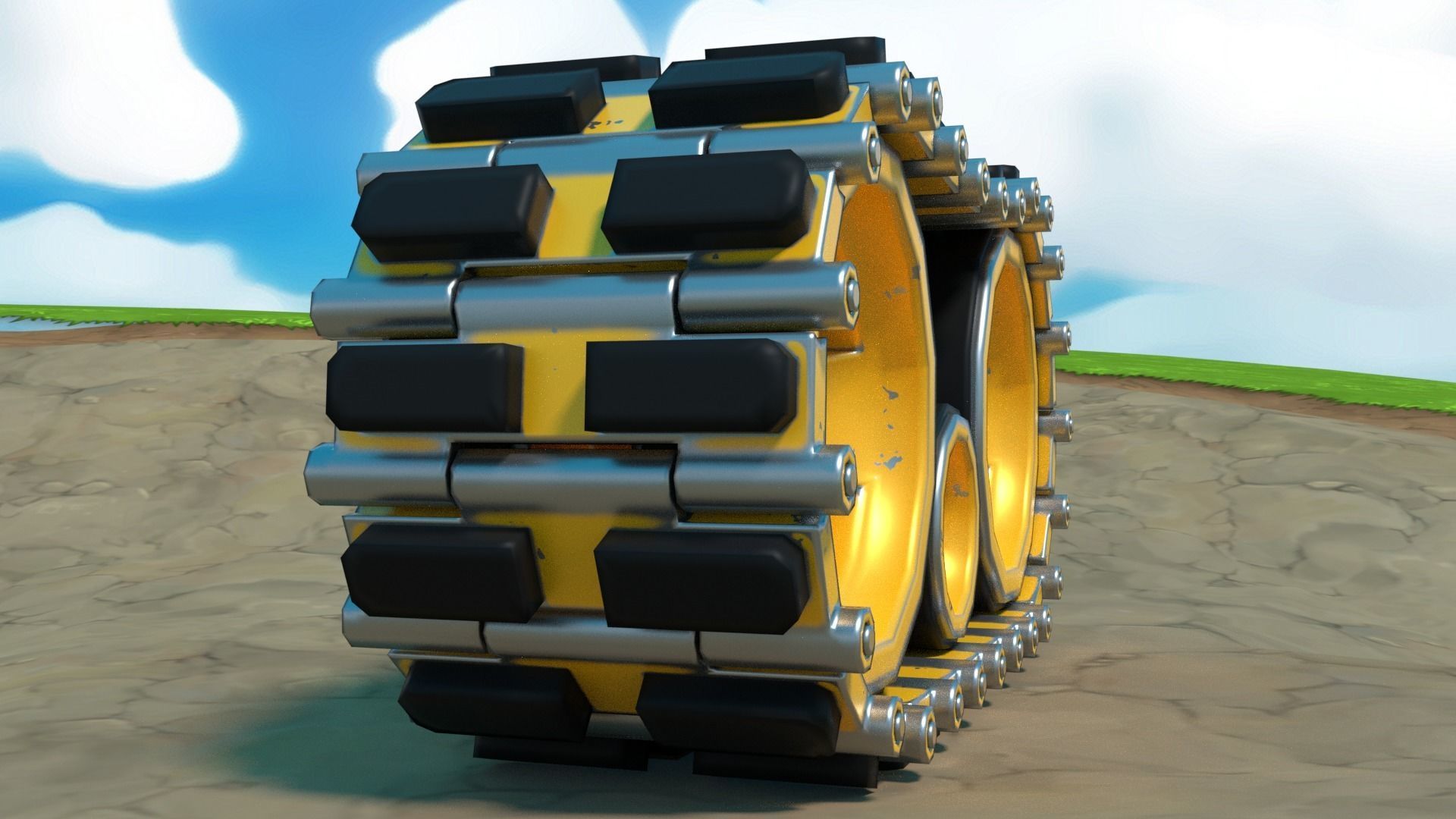 3D model Cartoon Low Poly Animated Track VR / AR / low-poly | CGTrader