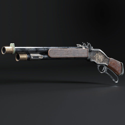 Oldshotgun antique gun 3D model | CGTrader