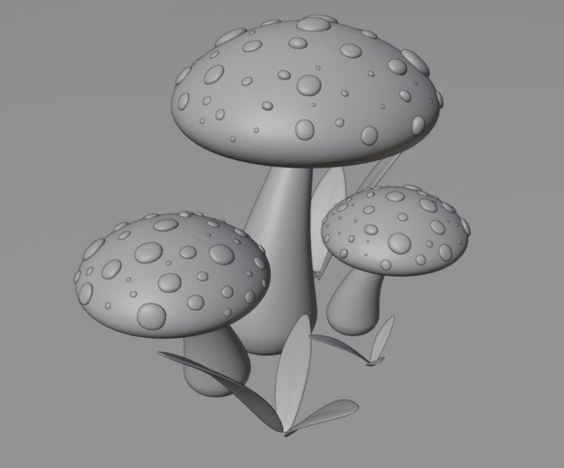 3D model Fungus three mushrooms VR / AR / low-poly | CGTrader