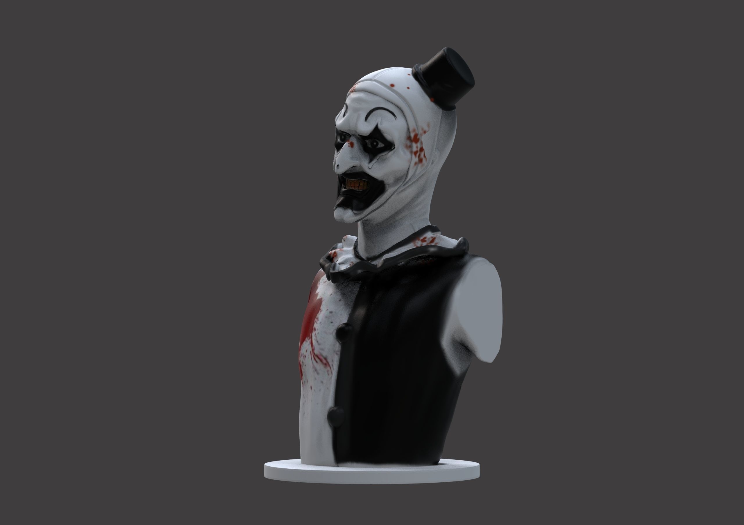 Art The Clown Terrifier Bust 3D model 3D printable | CGTrader