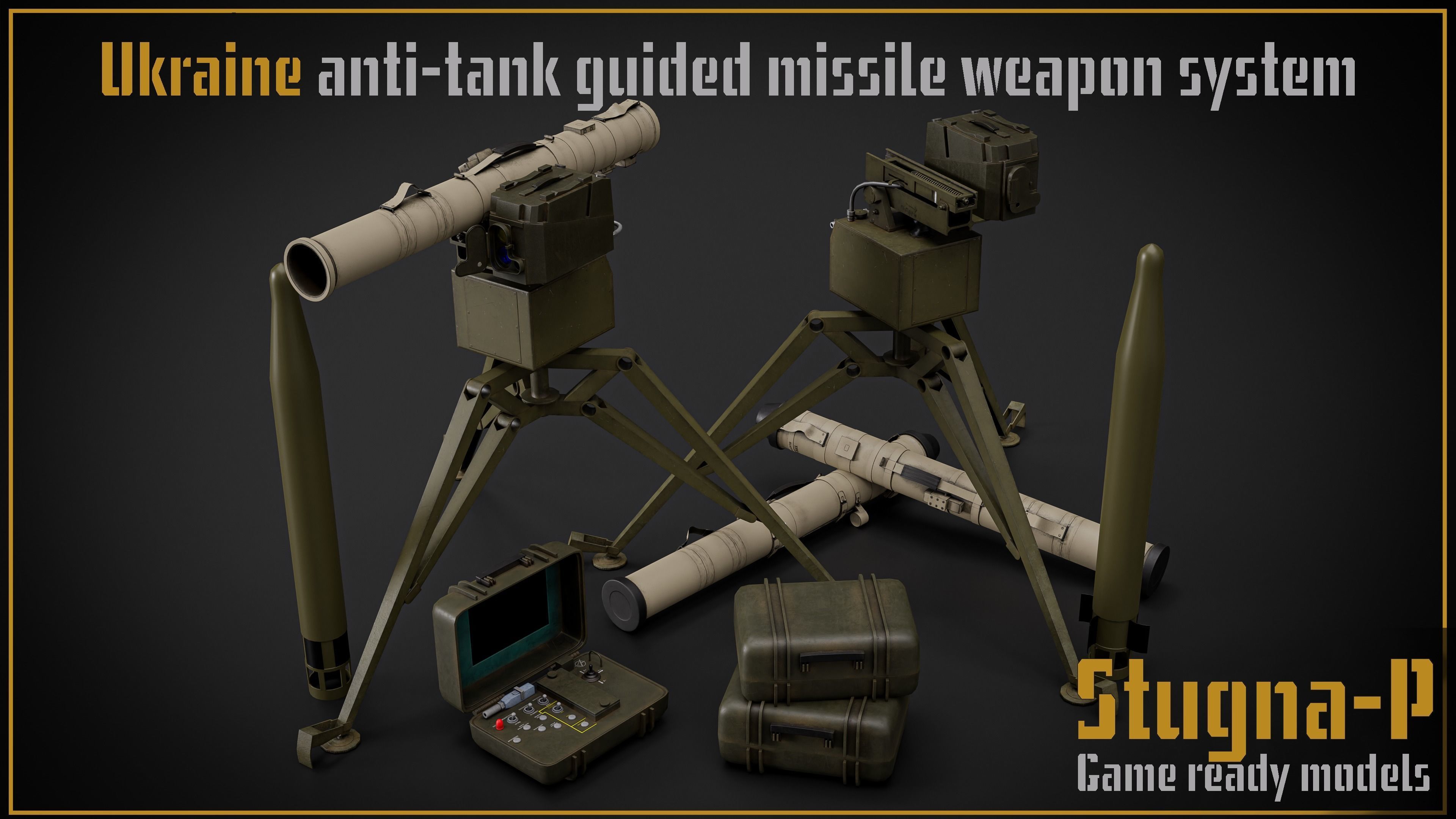3D model Stugna-P Ukraine anti-tank guided missile system gameready VR ...