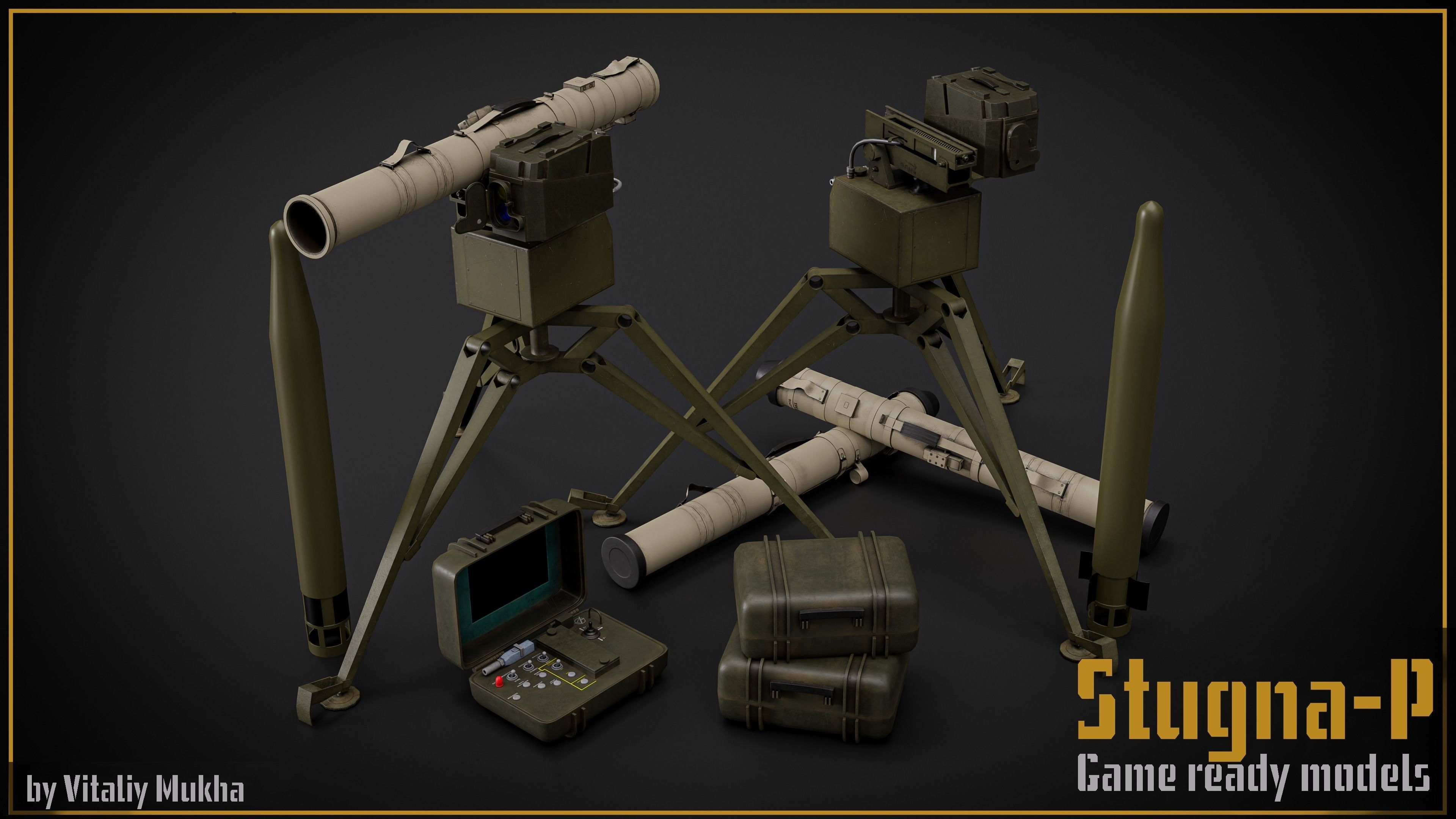 3D model Stugna-P Ukraine anti-tank guided missile system gameready VR / AR / low-poly | CGTrader