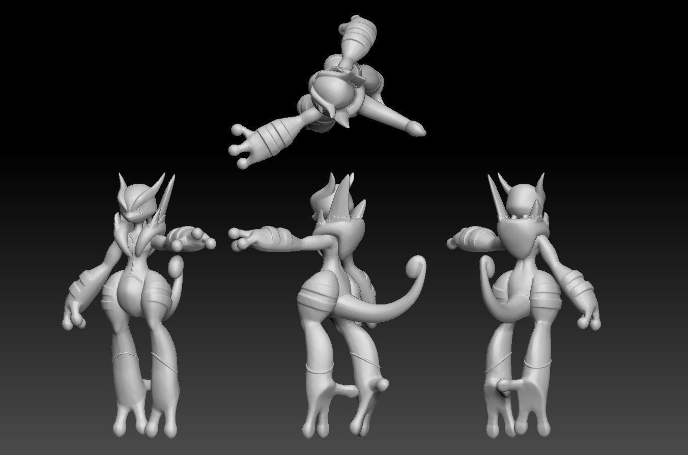 Pokemon Shadow Mewtwo X Mega Evolution 3D model 3D printable | CGTrader