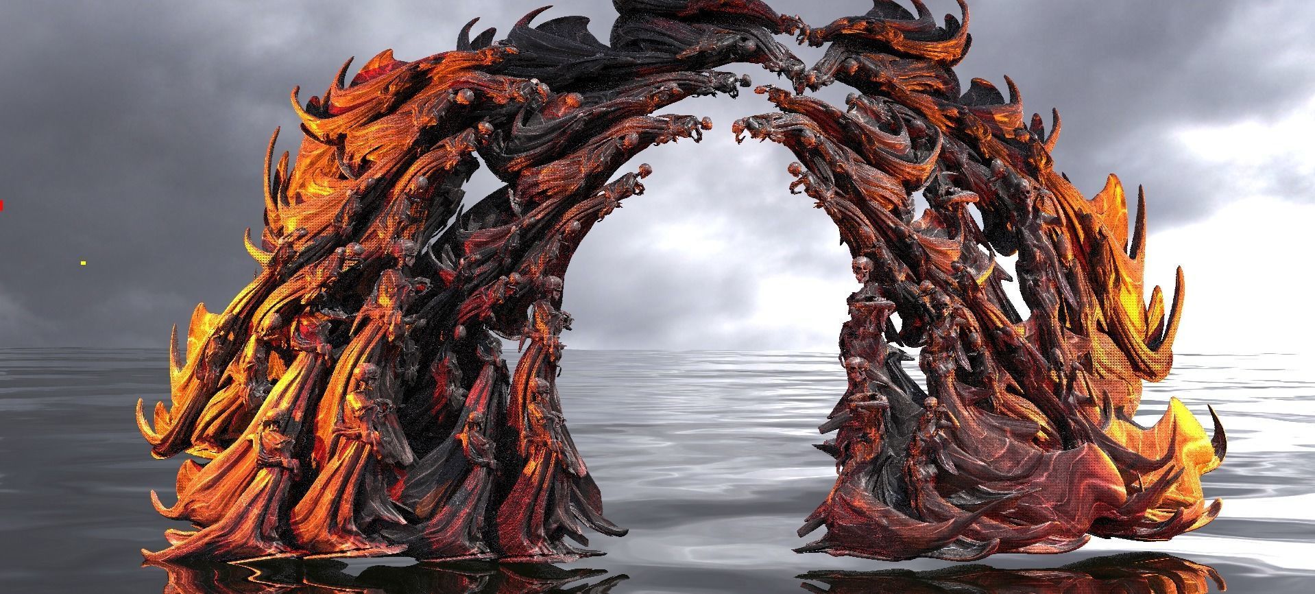 Scull Ghosts Swarm Archway 3D model | CGTrader