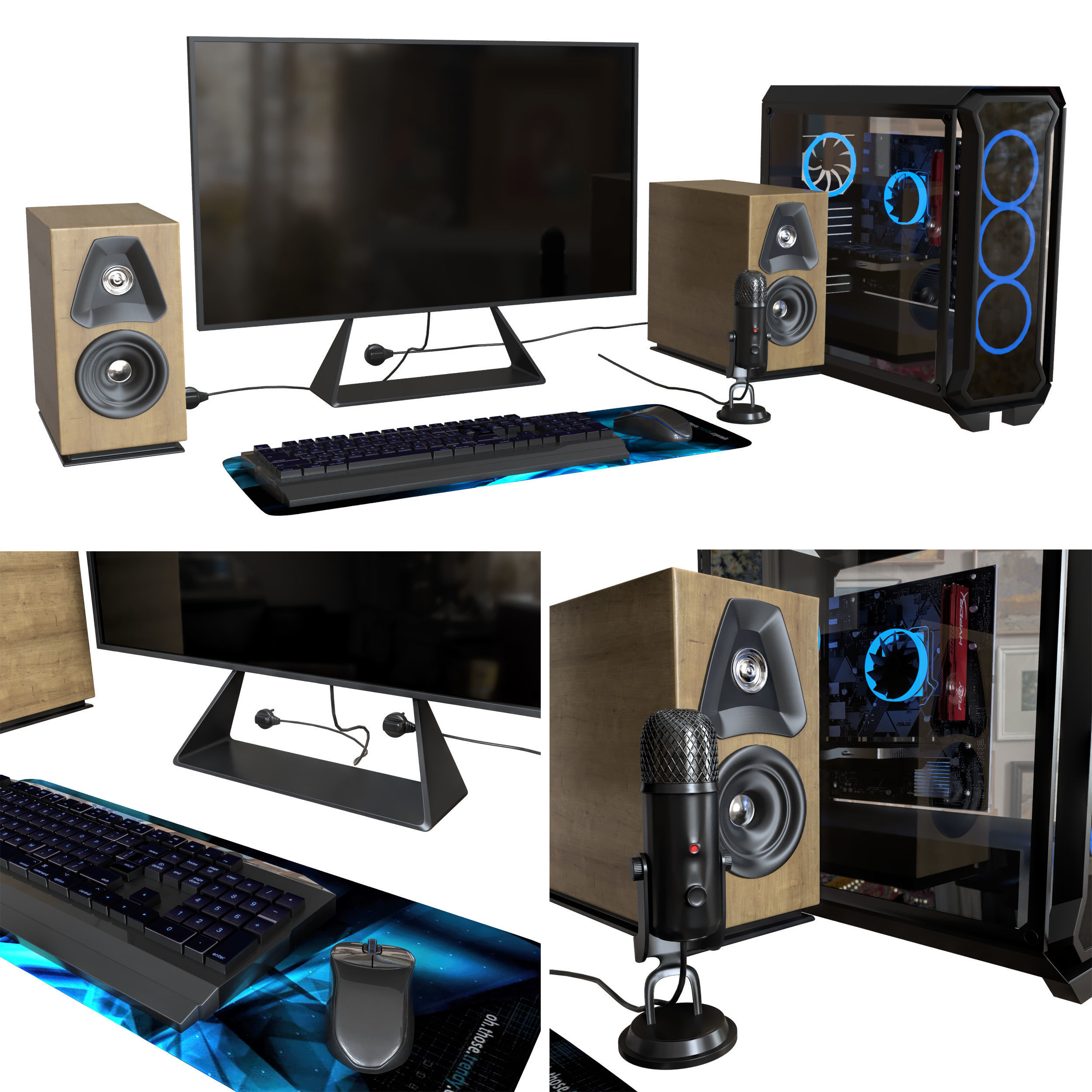 pc set 10 3D model | CGTrader