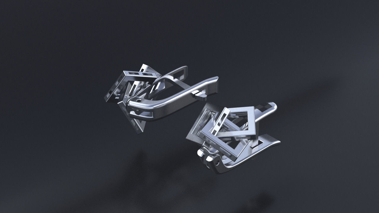 Earrings futuristic 3D print model 3D model 3D printable | CGTrader