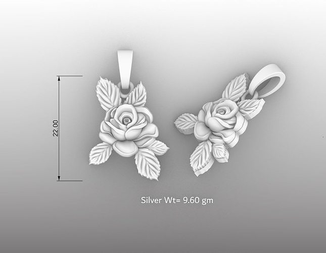 Rose Branch Beautiful Necklace for Girls 3D model 3D printable | CGTrader