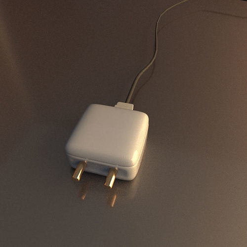 3D model Phone Charger Brick with Wire Cable VR / AR / low-poly | CGTrader