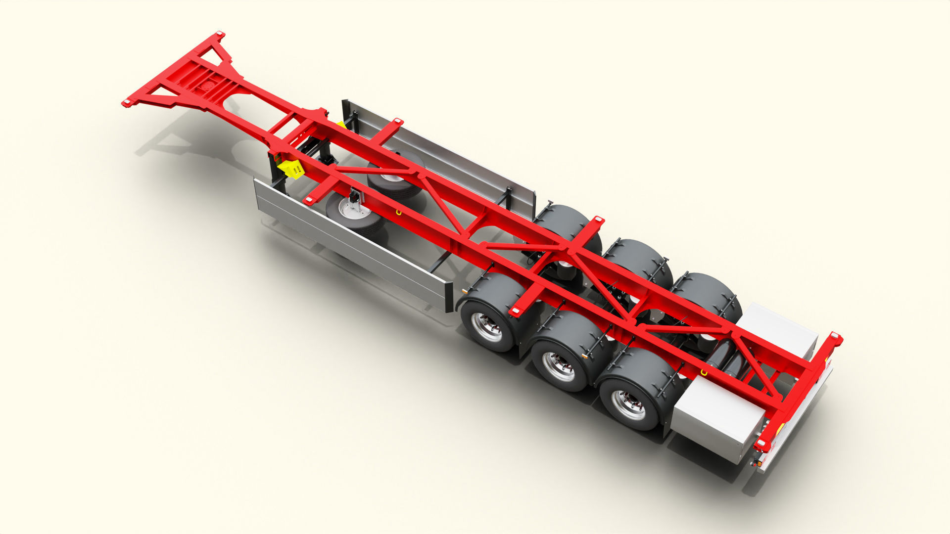 3D model Semi Truck Cargo Container Trailer 40ft VR / AR / low-poly ...