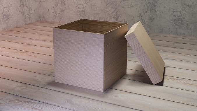 Cardboard box with lid 3D model | CGTrader