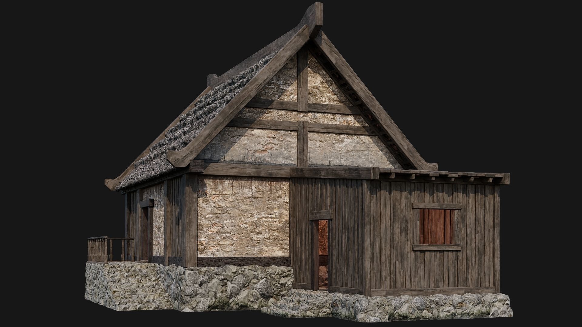 3D model Old House Building 4K Textures GameReady 199 VR / AR / low ...