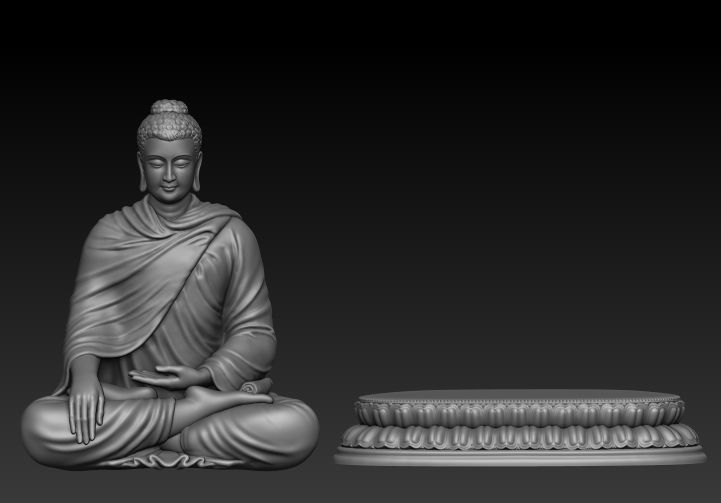 3D model Buddha Bhumisparsh Mudra VR / AR / low-poly | CGTrader