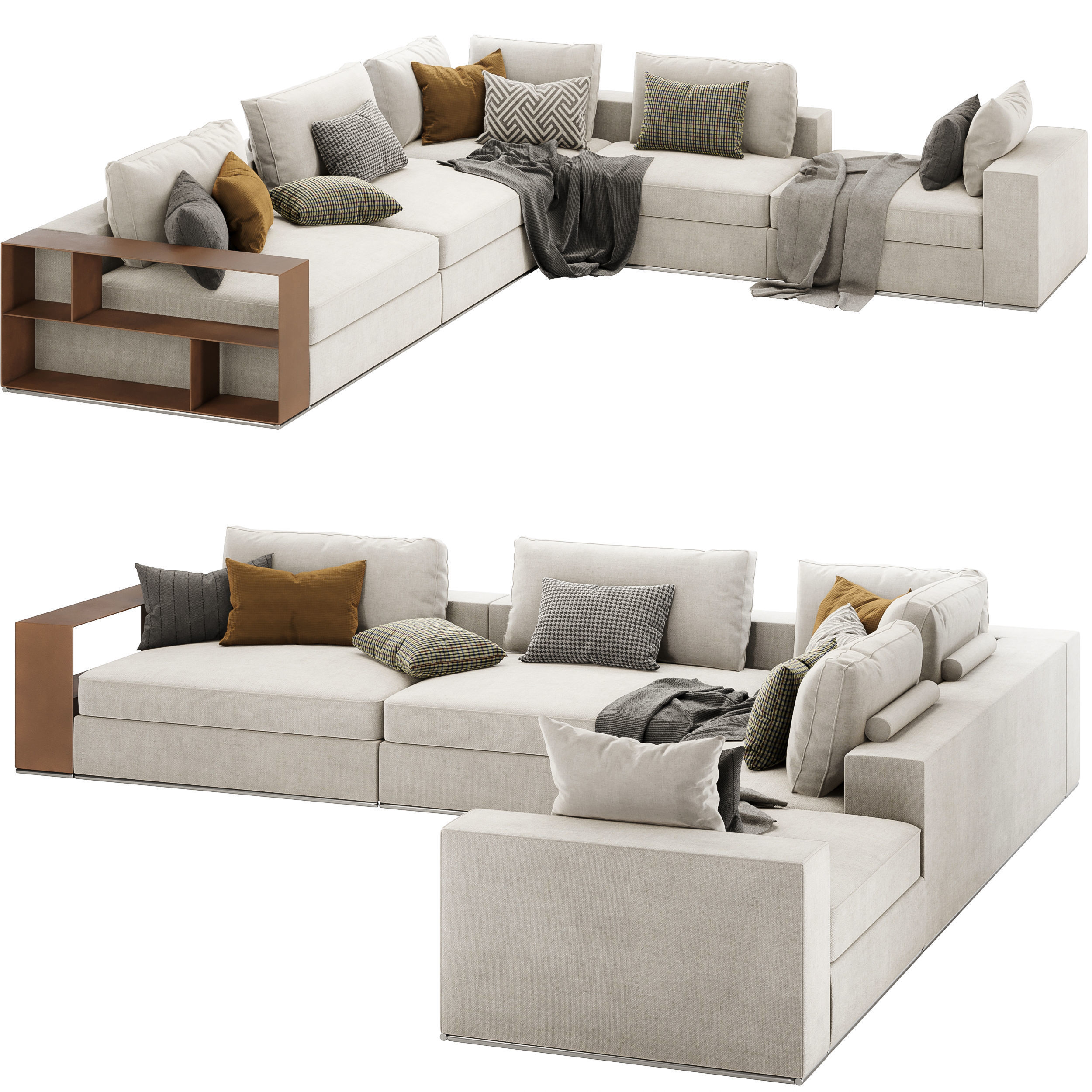 groundpiece sectional sofa by flexform 3D model | CGTrader