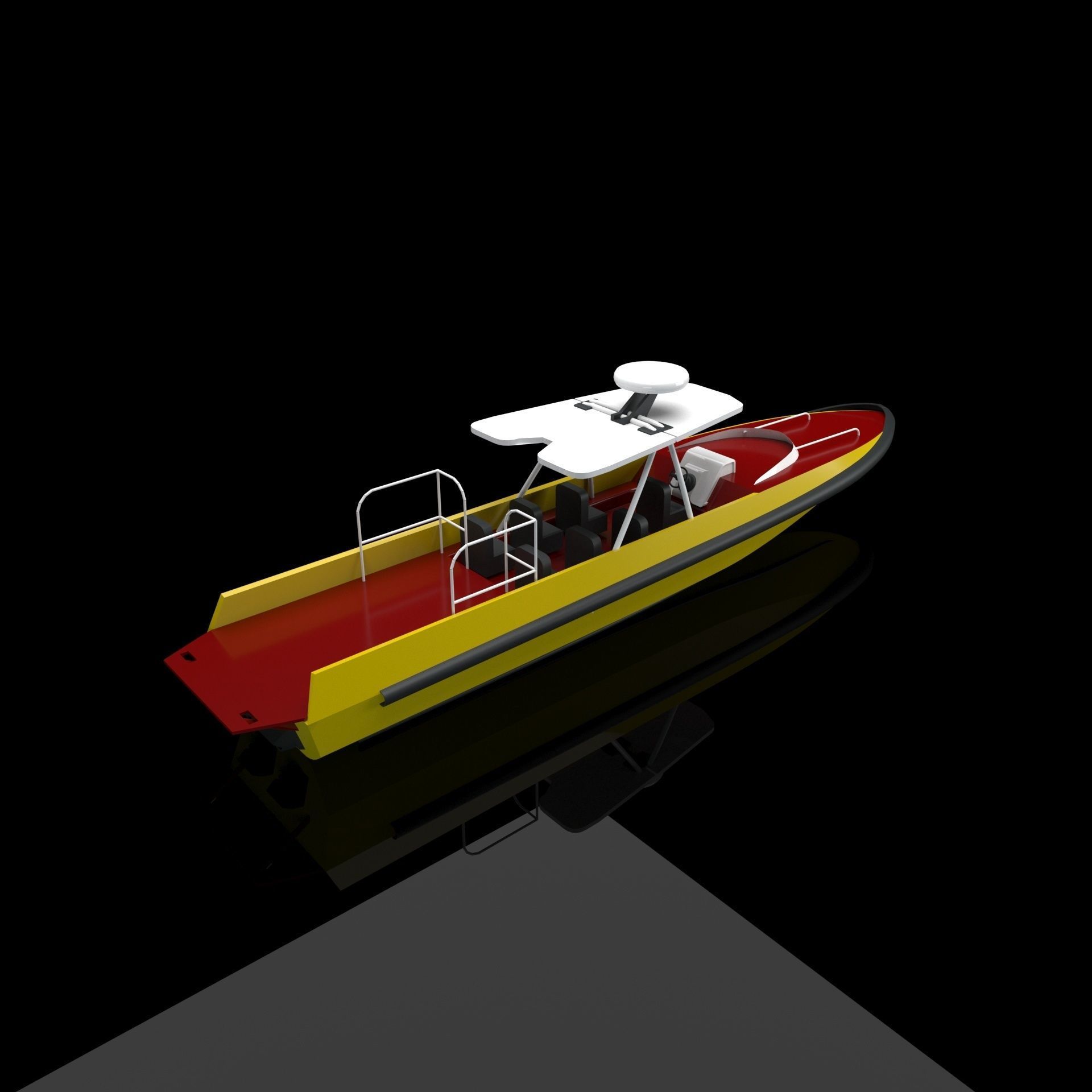3D model interceptor boat VR / AR / low-poly | CGTrader