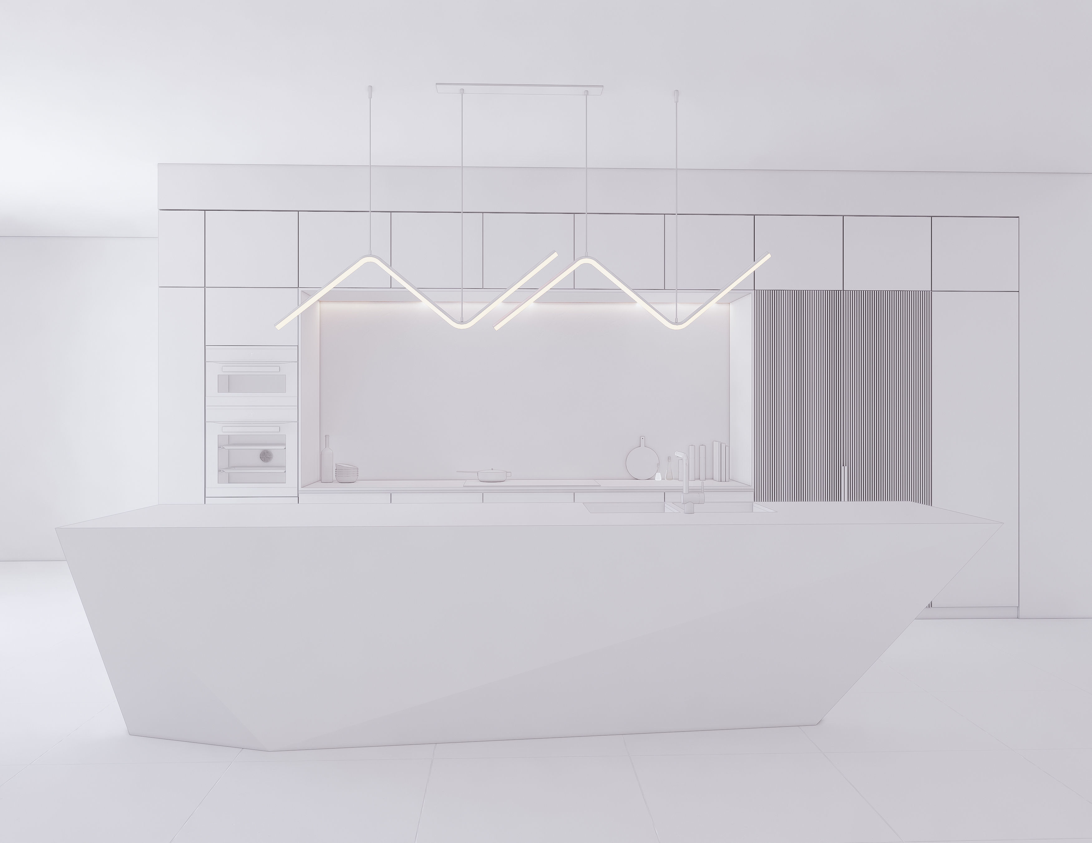 3D model Modern Kitchen Created in Revit 14 VR / AR / low-poly | CGTrader