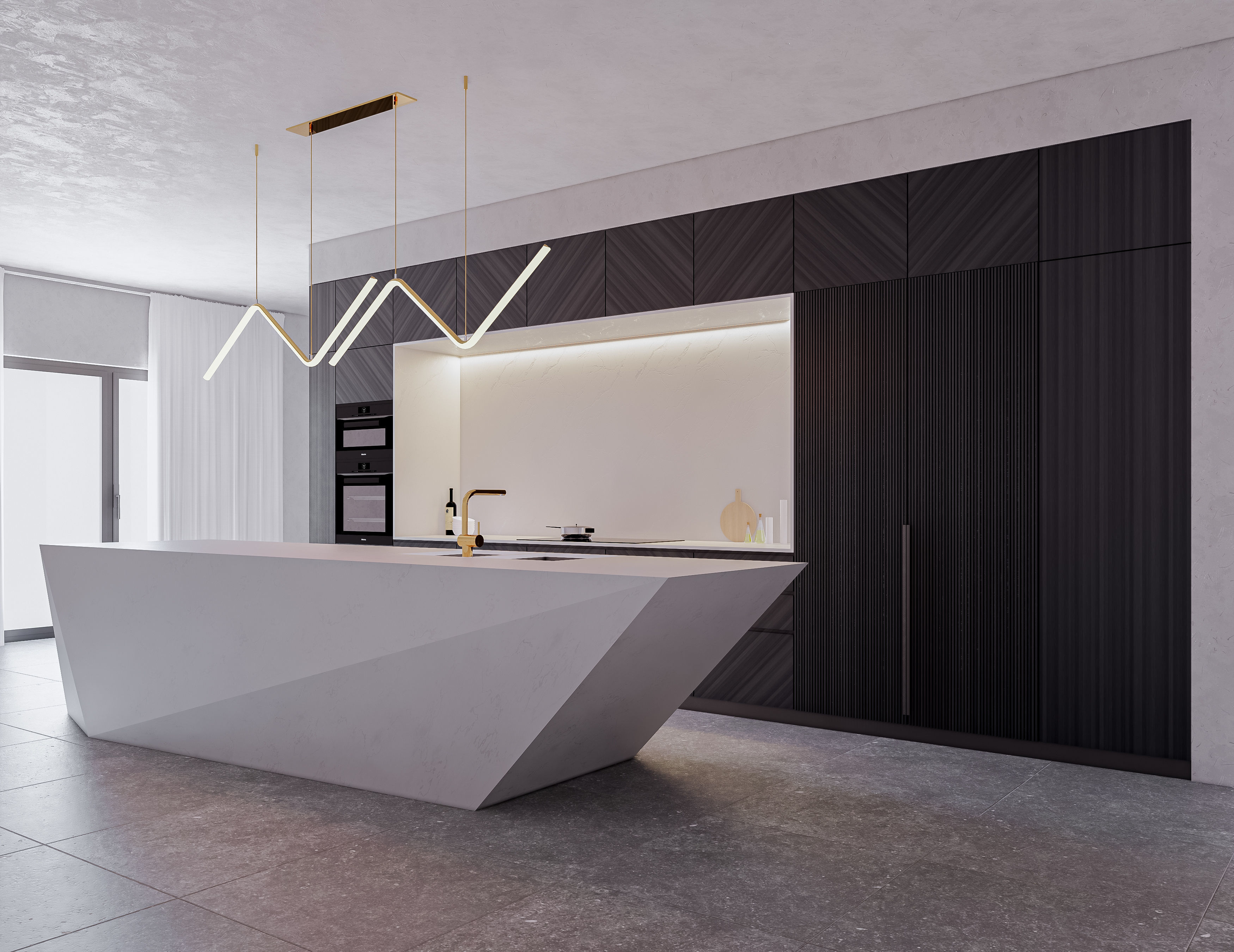 3D model Modern Kitchen Created in Revit 14 VR / AR / low-poly | CGTrader