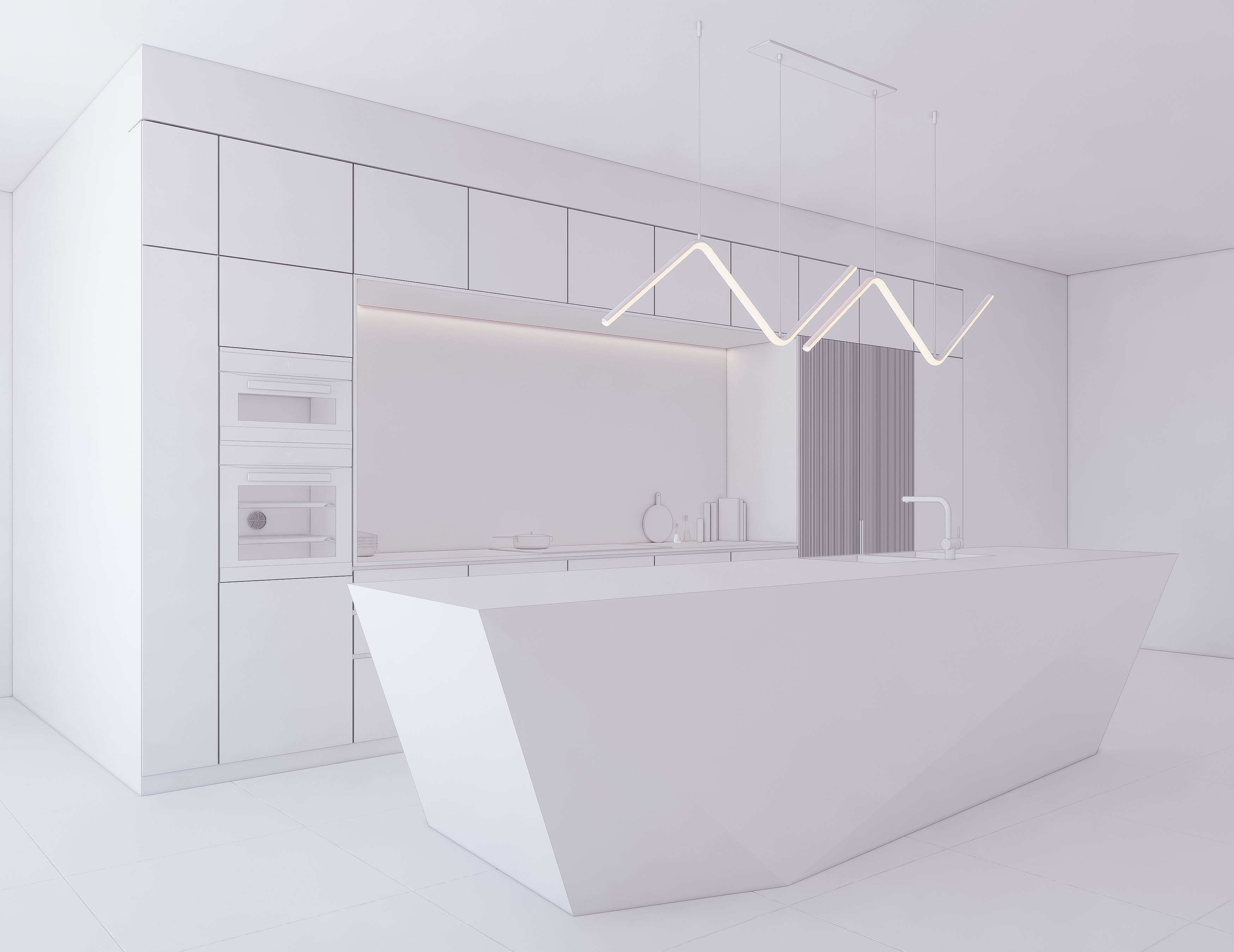 3D model Modern Kitchen Created in Revit 14 VR / AR / low-poly | CGTrader