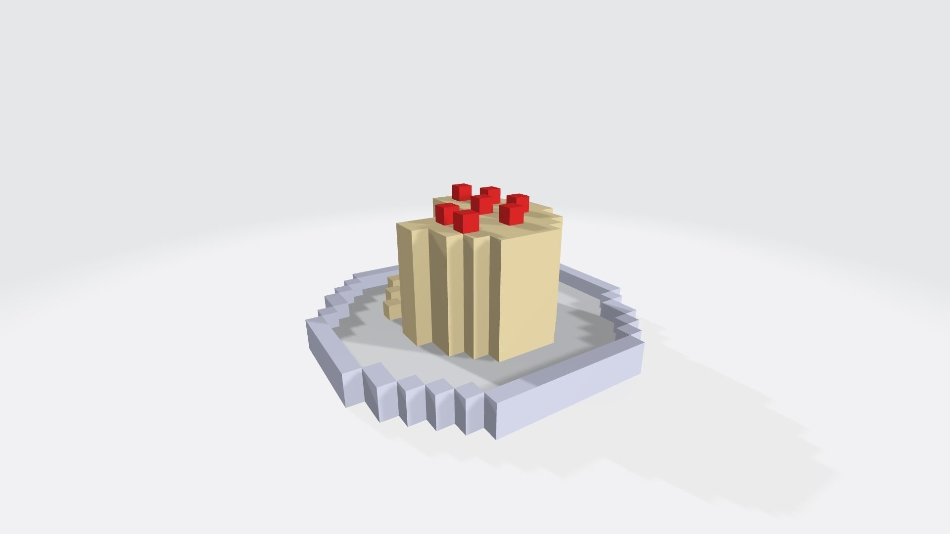 3D model Voxel Vanilla and strawberry cake VR / AR / low-poly | CGTrader