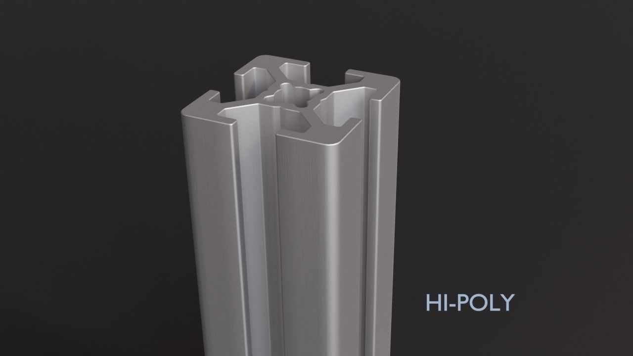 8020 30mm 4-slot extrusion 3D model | CGTrader