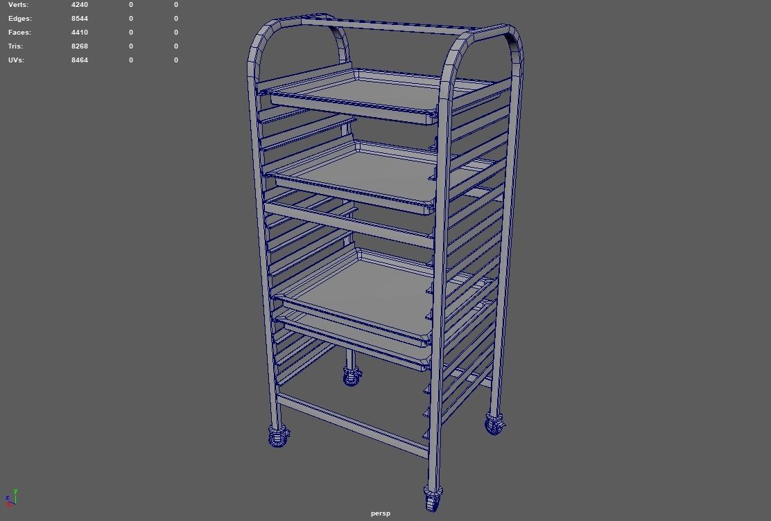 3D model Tray Rack Trolley VR / AR / low-poly | CGTrader