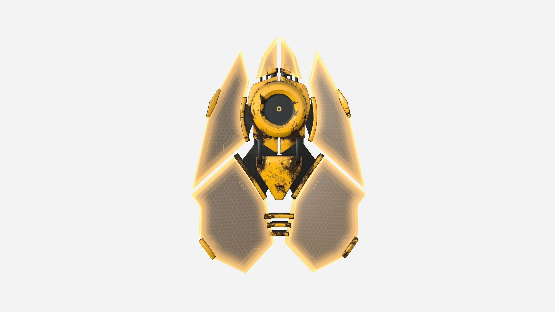 3D model SciFi Shield A08 Yellow - Sci Fi Weapon Design VR / AR / low ...