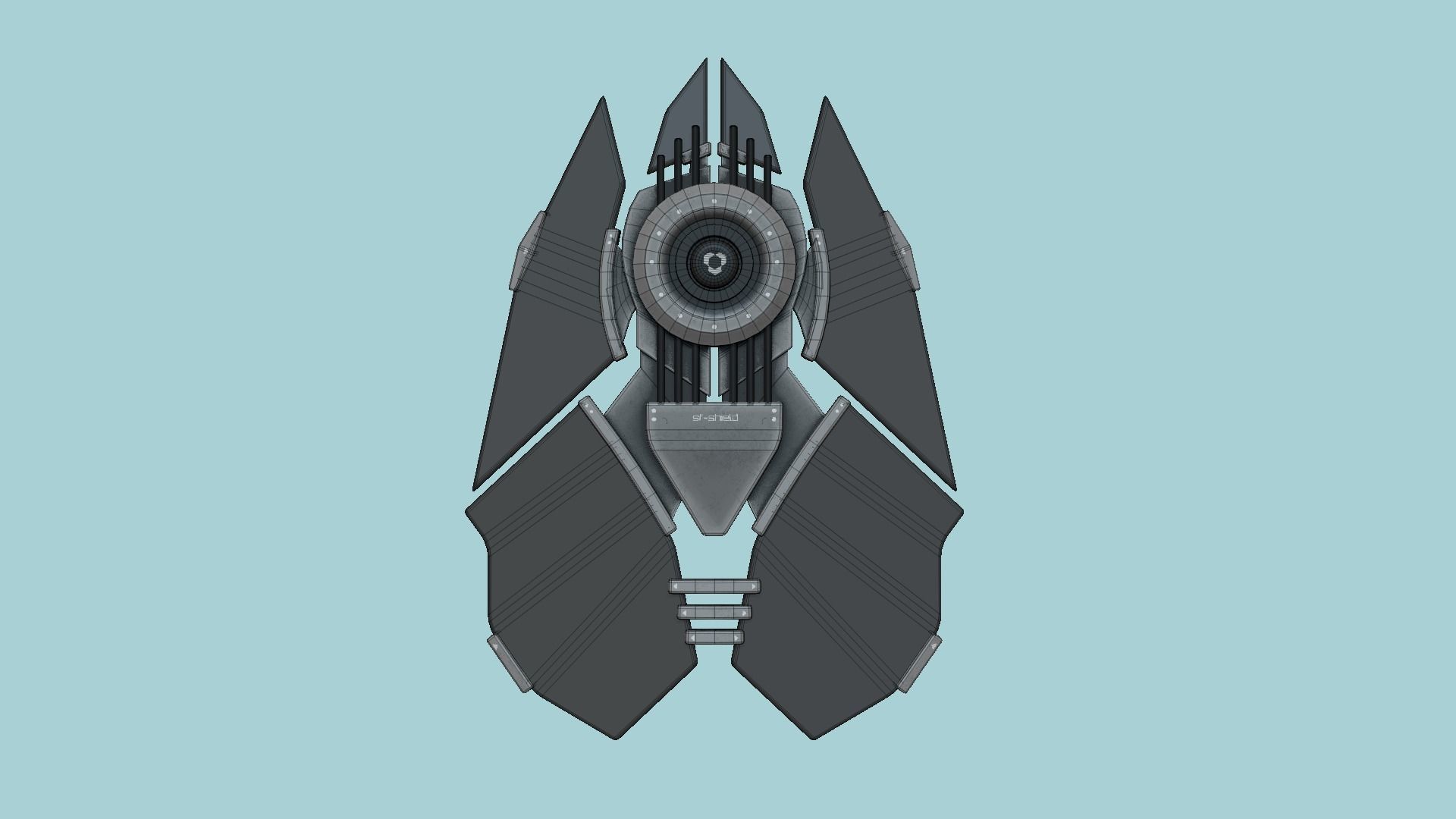 3D model SciFi Shield A10 Metal - Sci Fi Weapon Design VR / AR / low ...