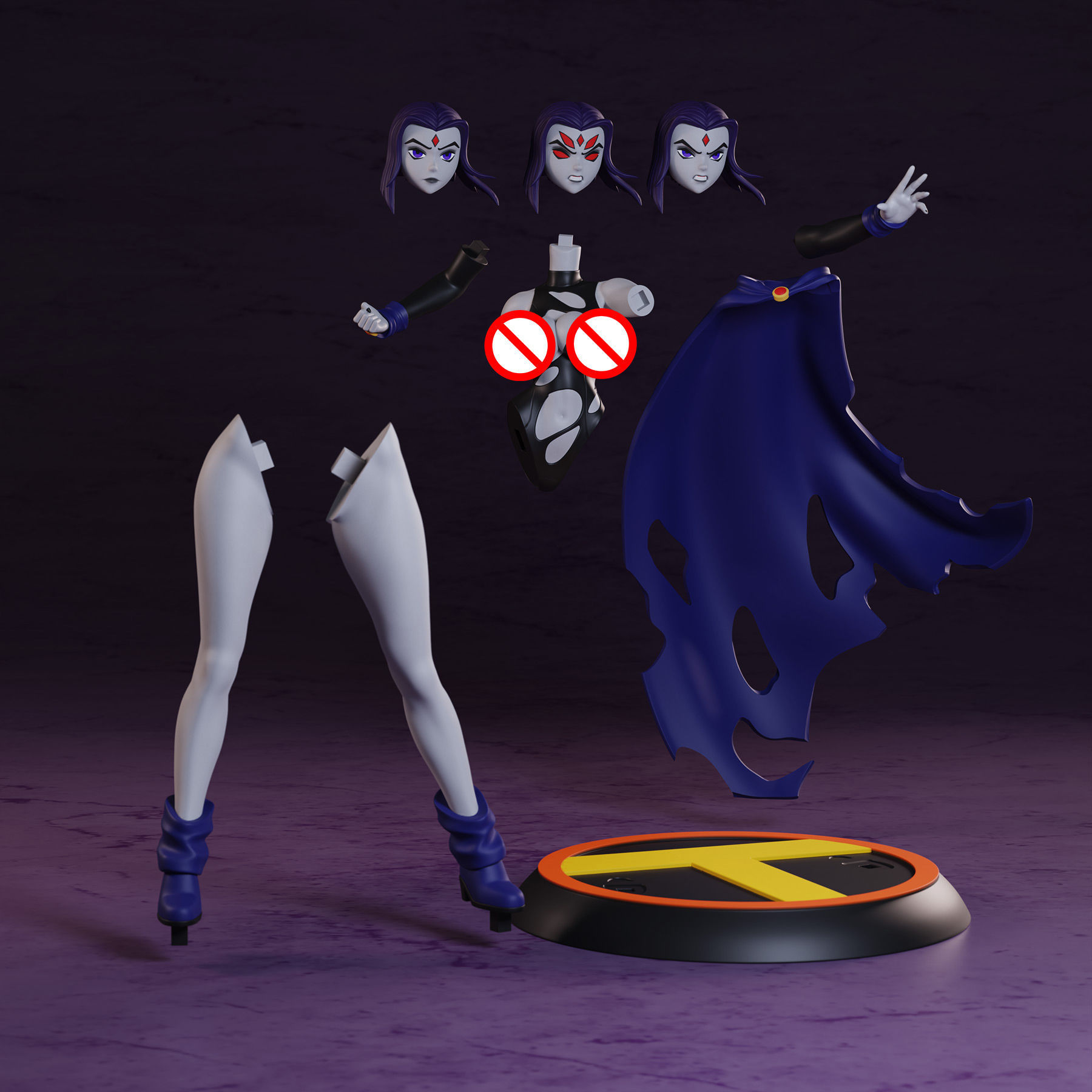 Teen Titans Raven 3D model 3D printable | CGTrader