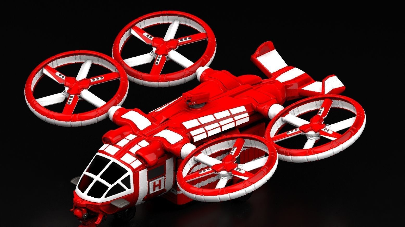 inspired by avatar this 4-propeller helicopter 3D model 3D printable ...