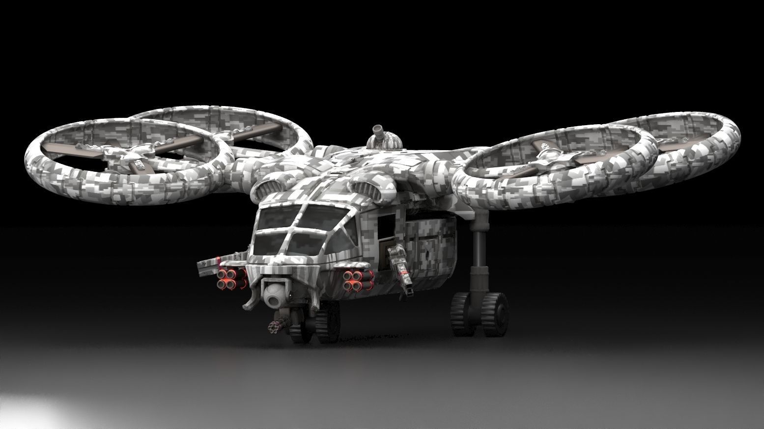 inspired by avatar this 4-propeller helicopter 3D model 3D printable ...