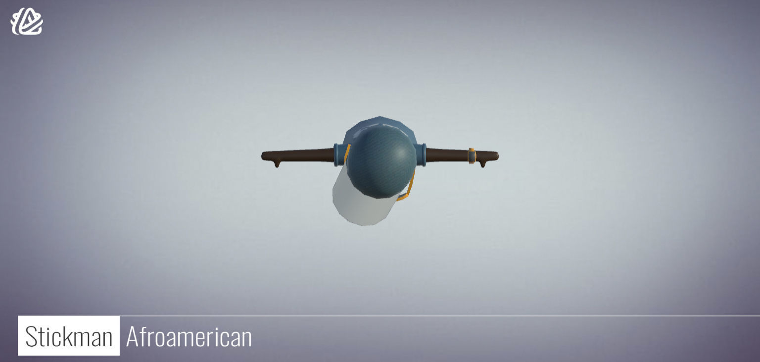 3D model 3D Stickman Afroamerican - Hypercasual VR / AR / low-poly ...