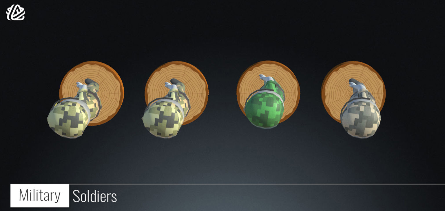 3D model 3D Soldiers - Military Stickman VR / AR / low-poly | CGTrader