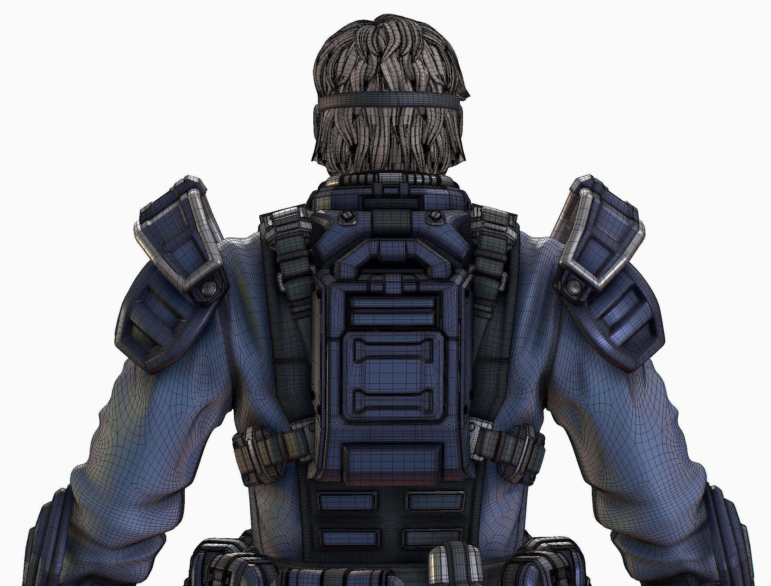 High Poly Man Military Heavy Armor Future 3D model | CGTrader