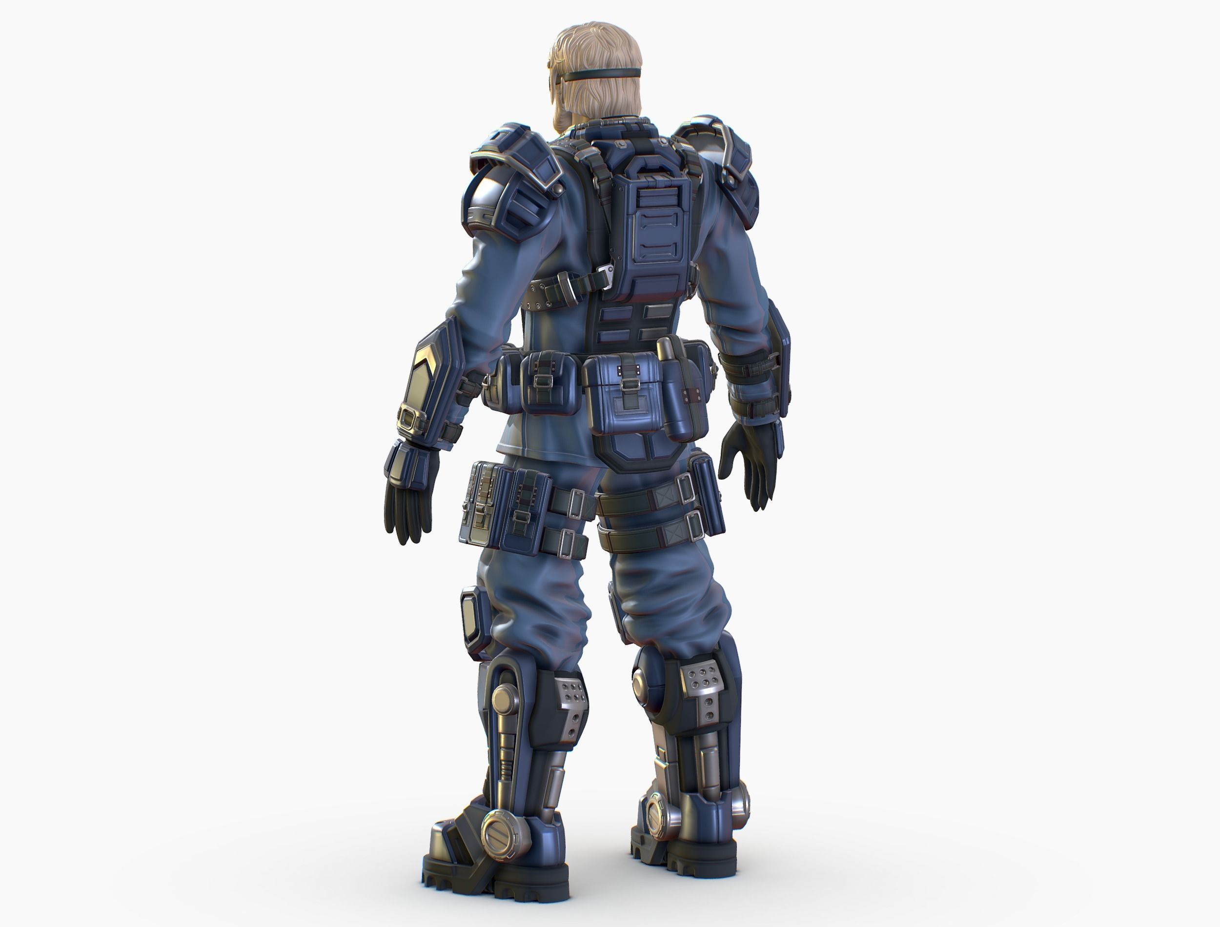 High Poly Man Military Heavy Armor Future 3D model | CGTrader