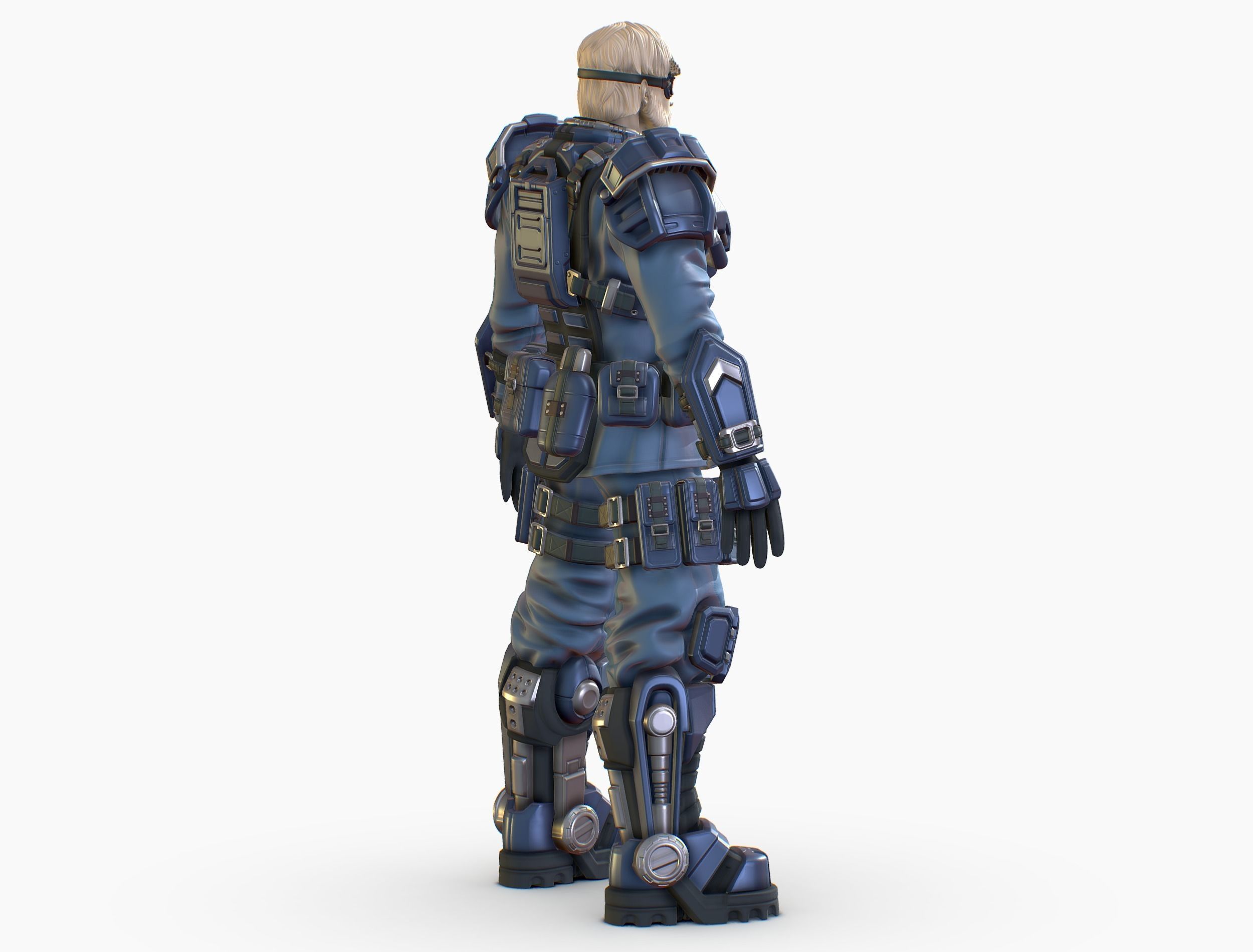 High Poly Man Military Heavy Armor Future 3D model | CGTrader
