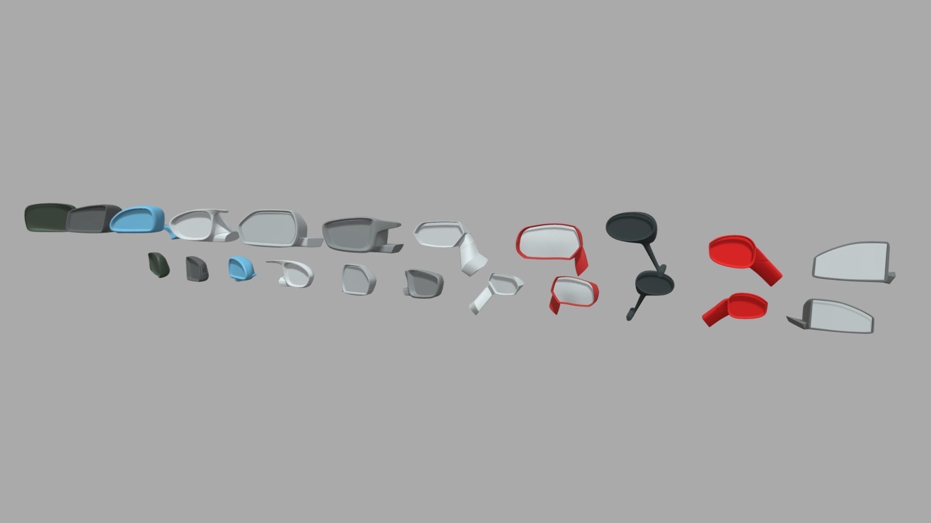 3D model Car Side View Mirrors Pack VR / AR / low-poly | CGTrader