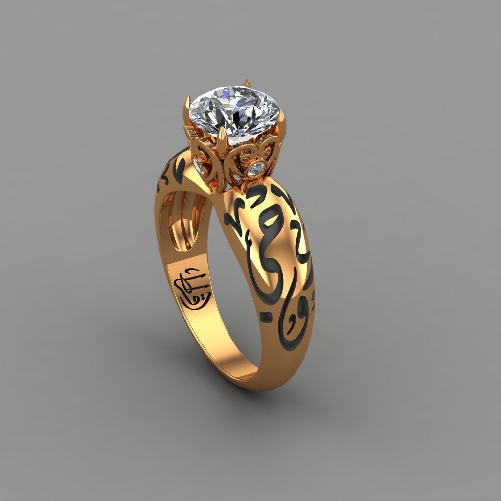 Arabic ring jewelry for woman 3D model 3D printable | CGTrader
