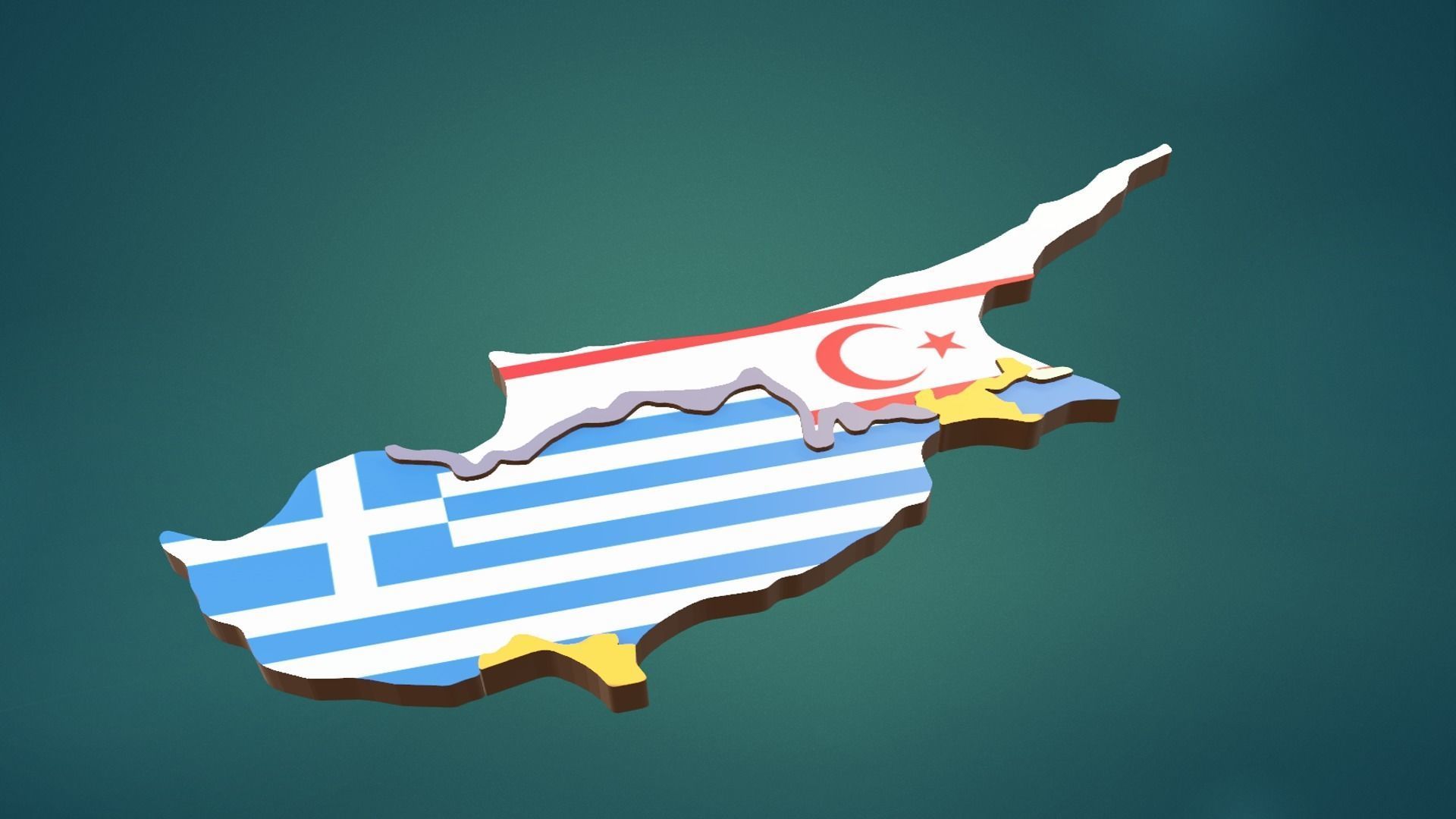 cyprus simple political map free 3D model | CGTrader