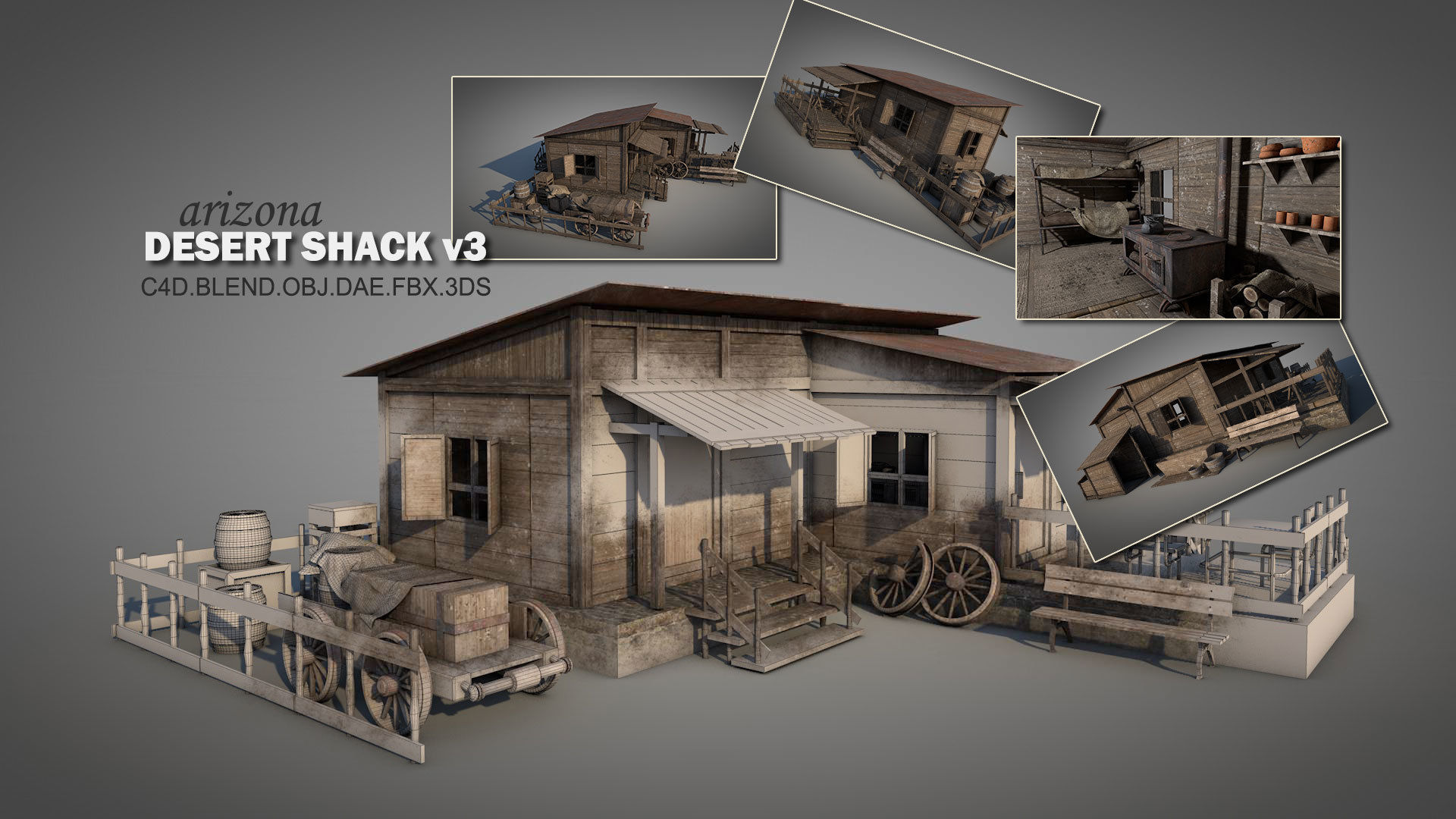 Arizona Desert Shack v3 3D model | CGTrader
