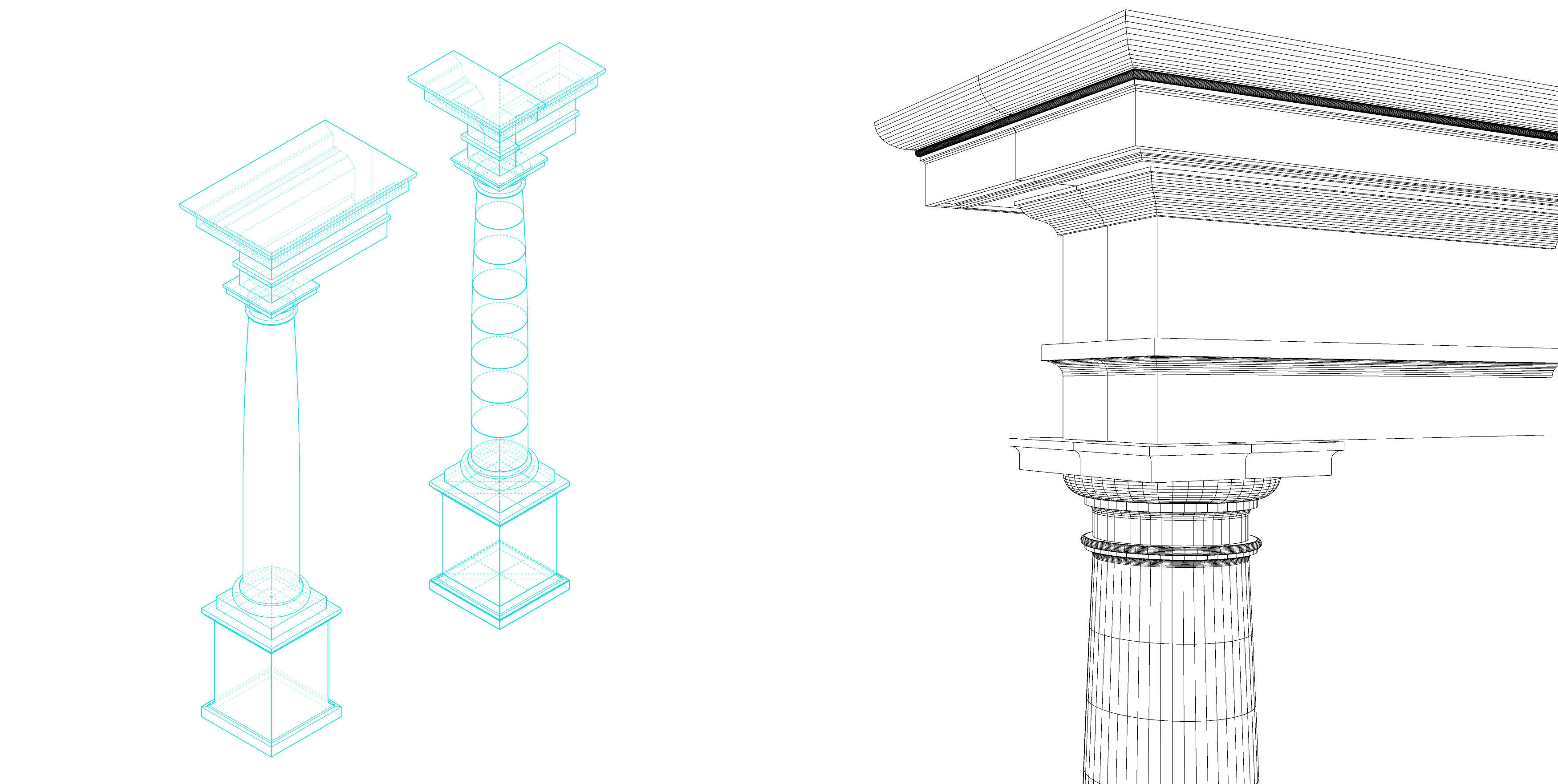 Tuscan column with pedestal and entablature Tuscan Order 3D model ...