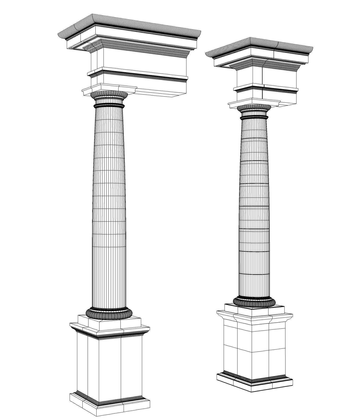 Tuscan column with pedestal and entablature Tuscan Order 3D model ...