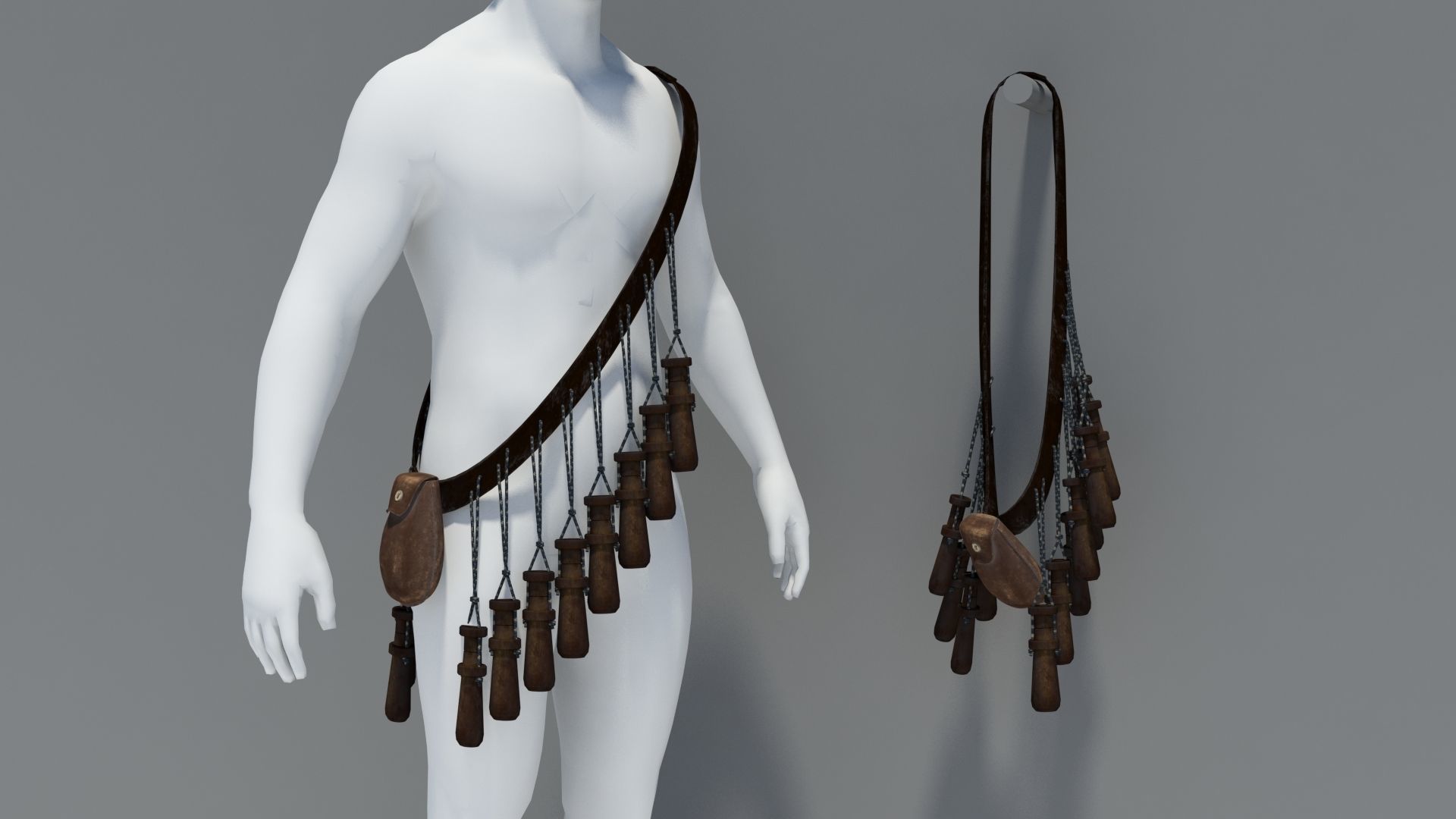 3D model Historic 16th century bandolier VR / AR / low-poly | CGTrader