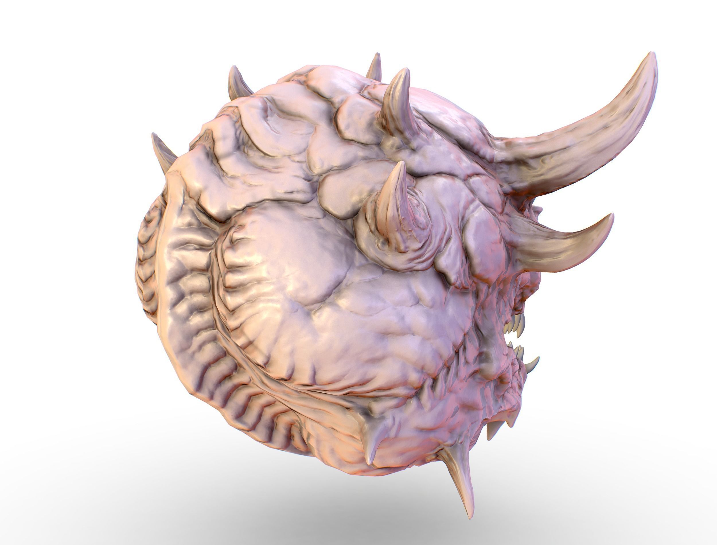 3d Model Lowpoly Monster Head Cacodemon Vr Ar Low Poly Cgtrader