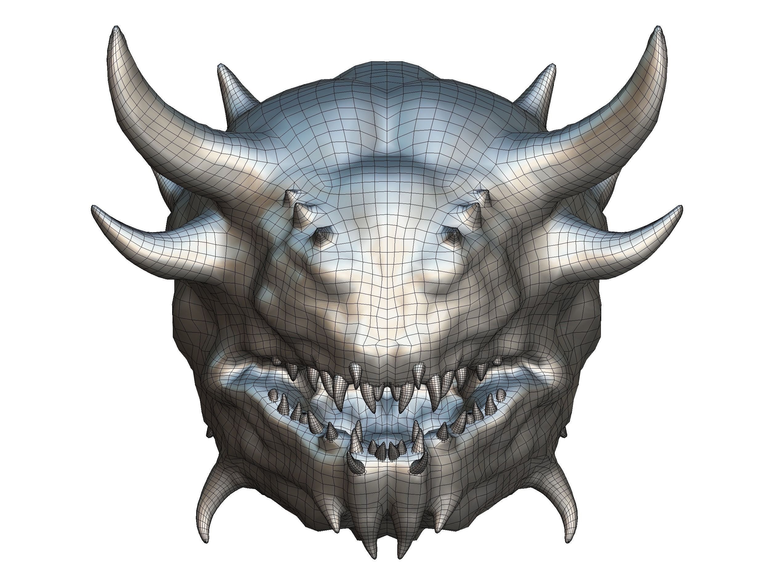 3d Model Lowpoly Monster Head Cacodemon Vr Ar Low Poly Cgtrader