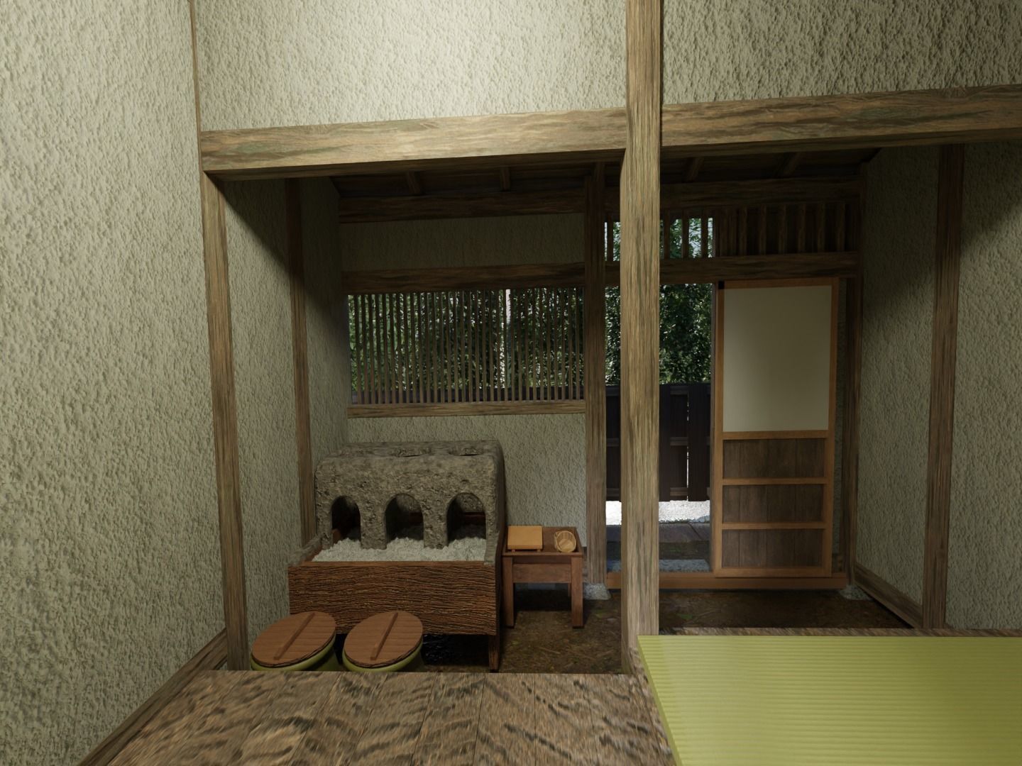Japanese old row house in 19C Osaka 3D model | CGTrader